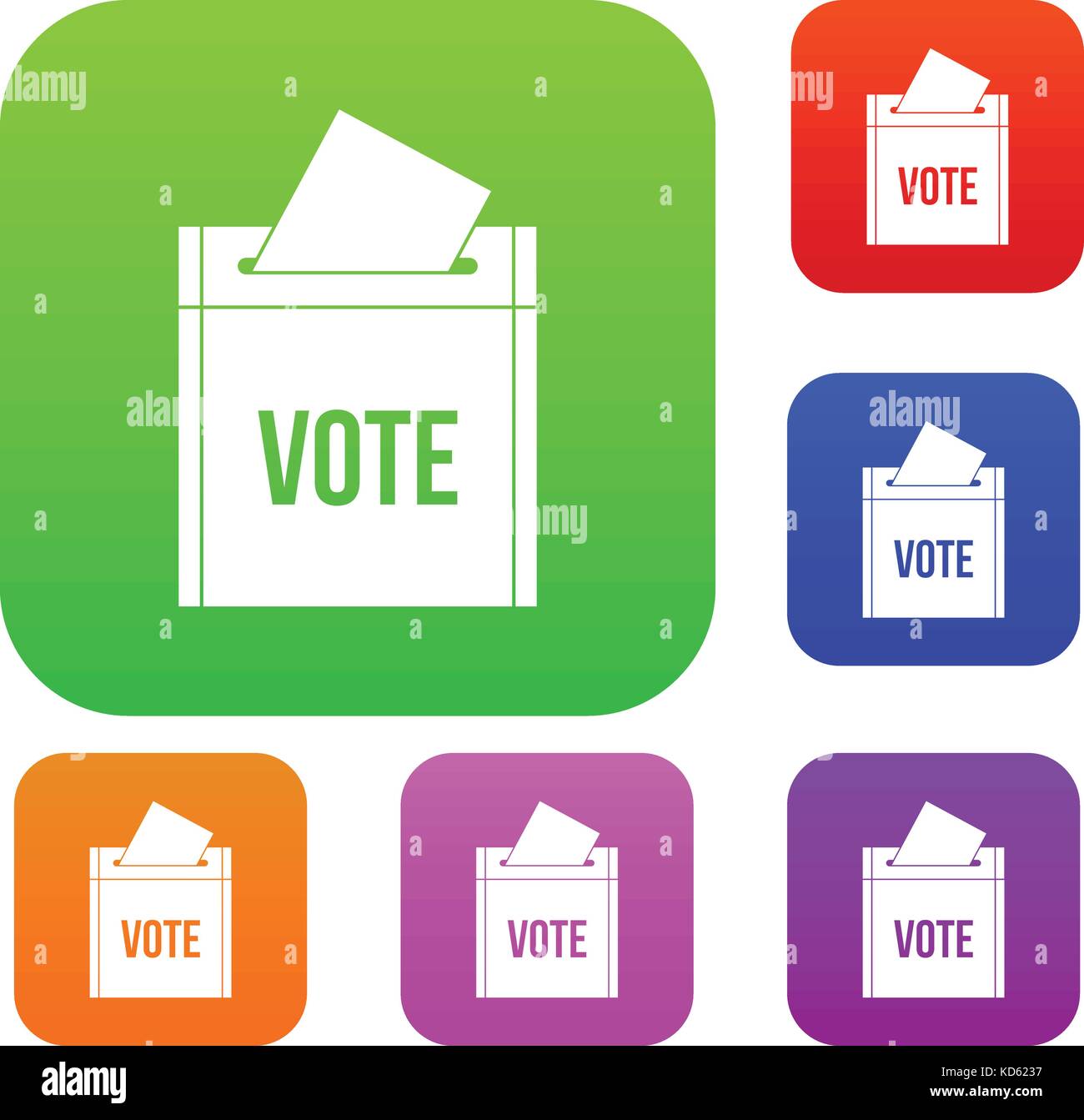 Ballot box set color collection Stock Vector Image & Art - Alamy