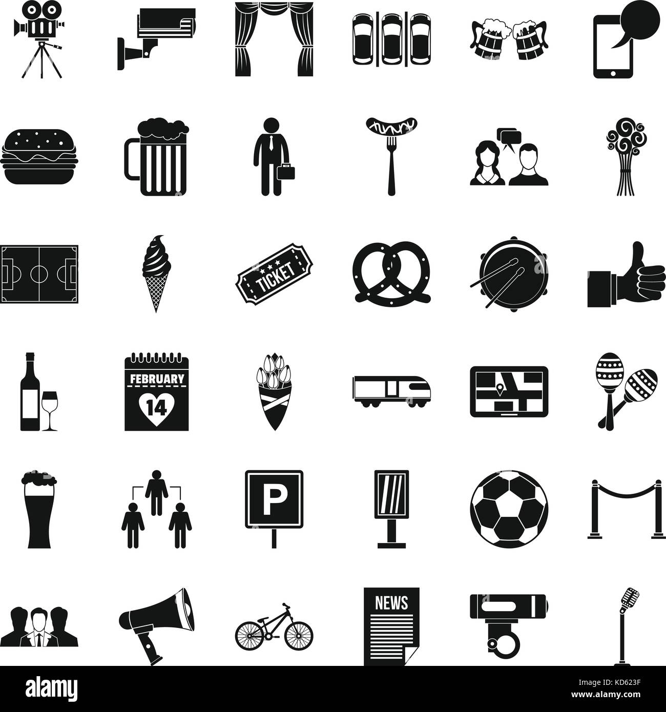 Event icons set, simple style Stock Vector Image & Art - Alamy