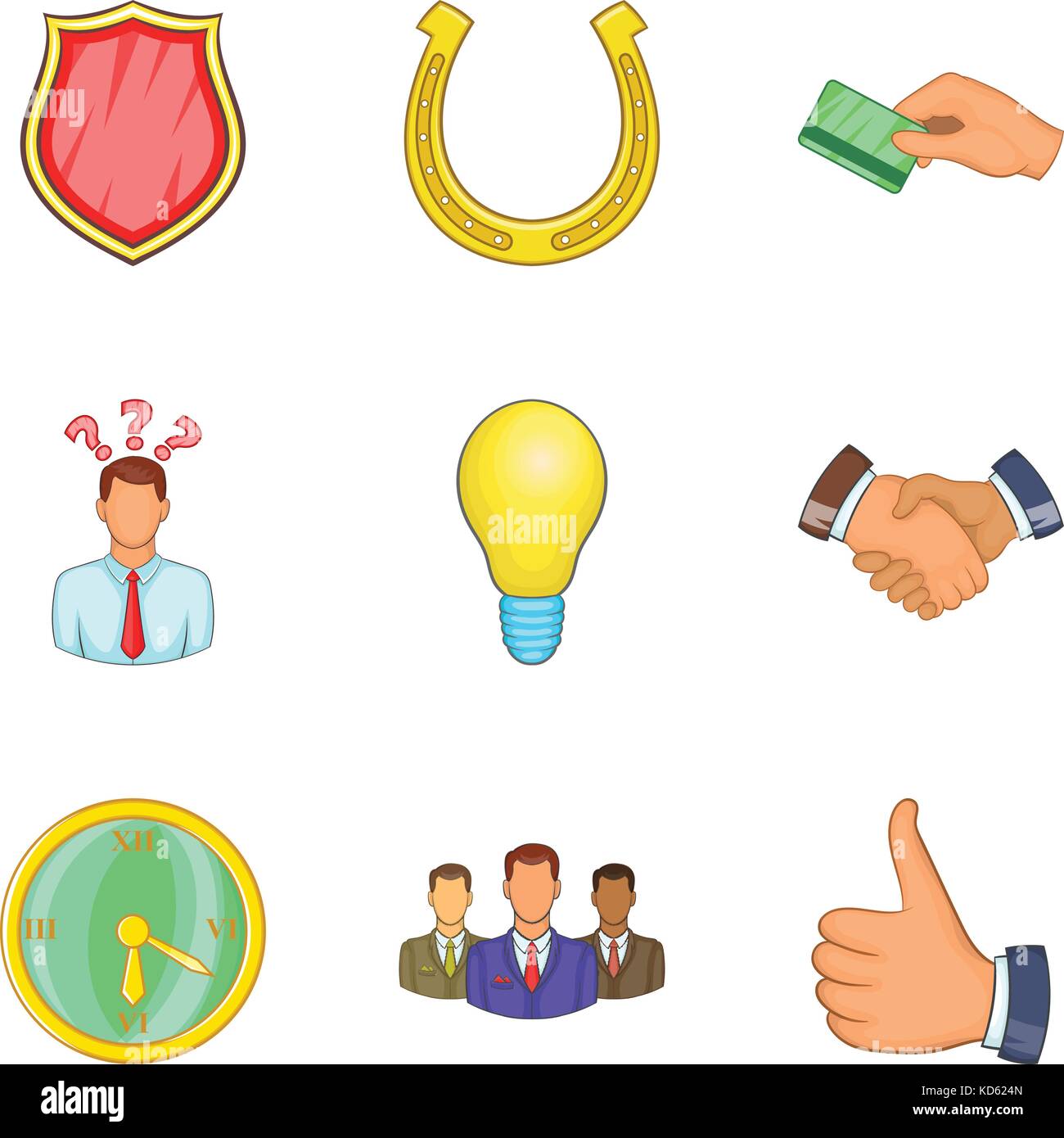 Successful deal icons set, cartoon style Stock Vector Image & Art - Alamy
