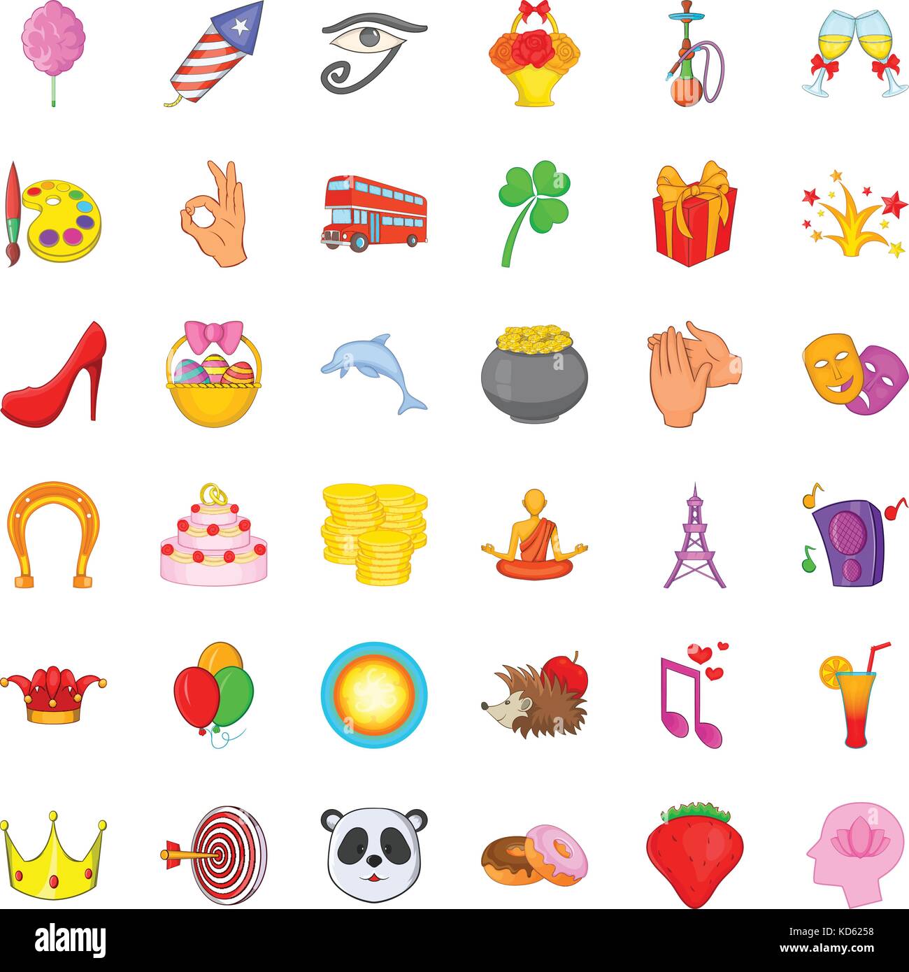 Happiness icons set, cartoon style Stock Vector Image & Art - Alamy