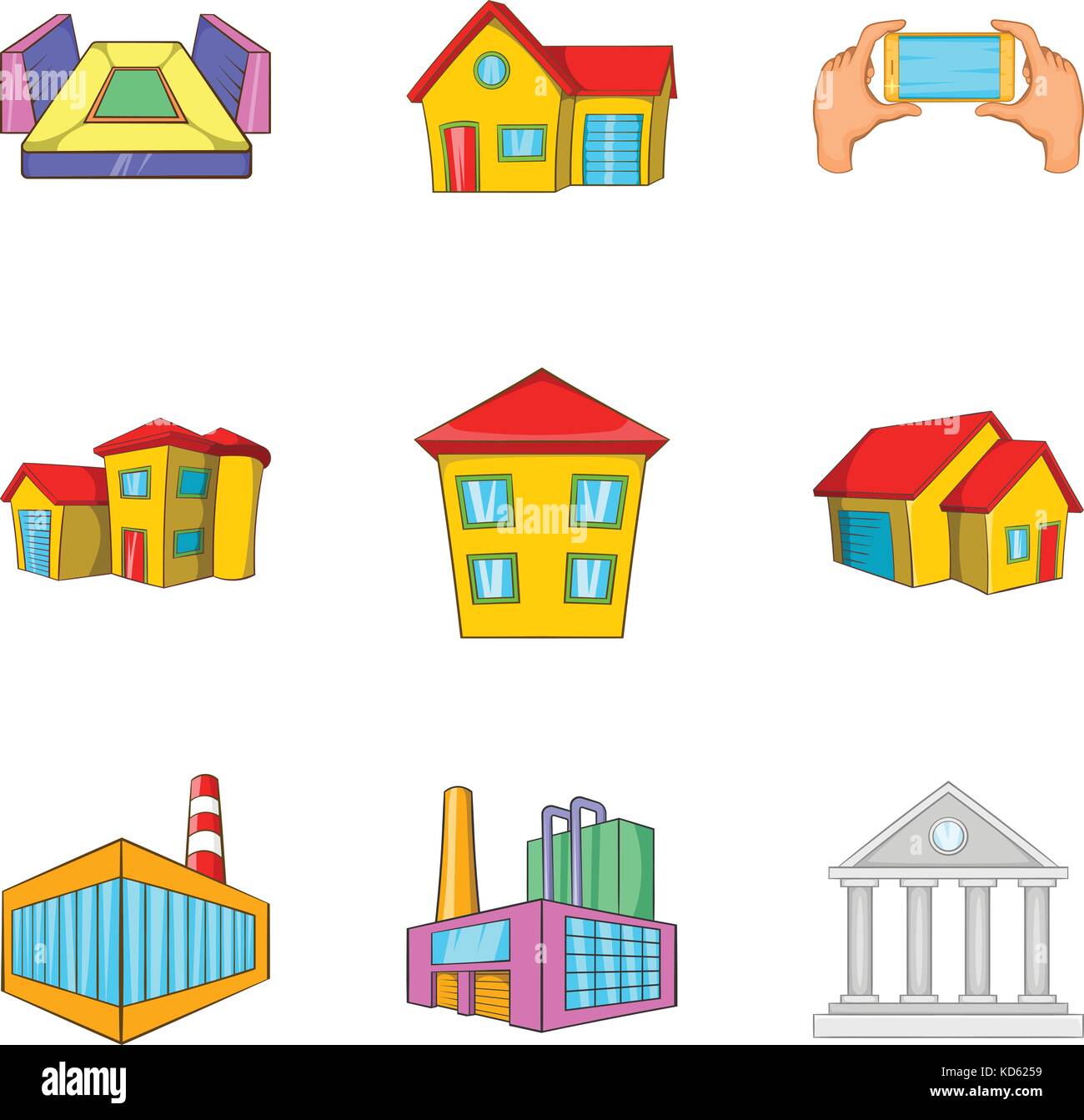 Dirty district icons set, cartoon style Stock Vector Image & Art - Alamy