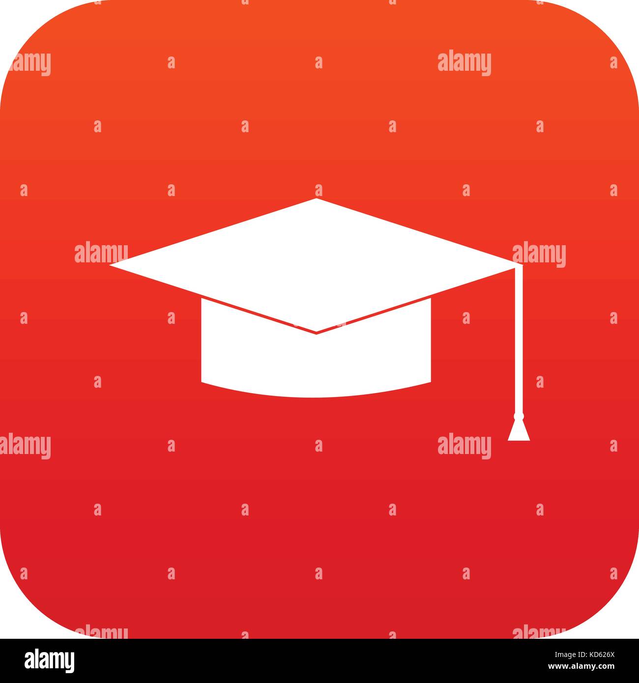 Graduation cap icon digital red Stock Vector Image & Art - Alamy