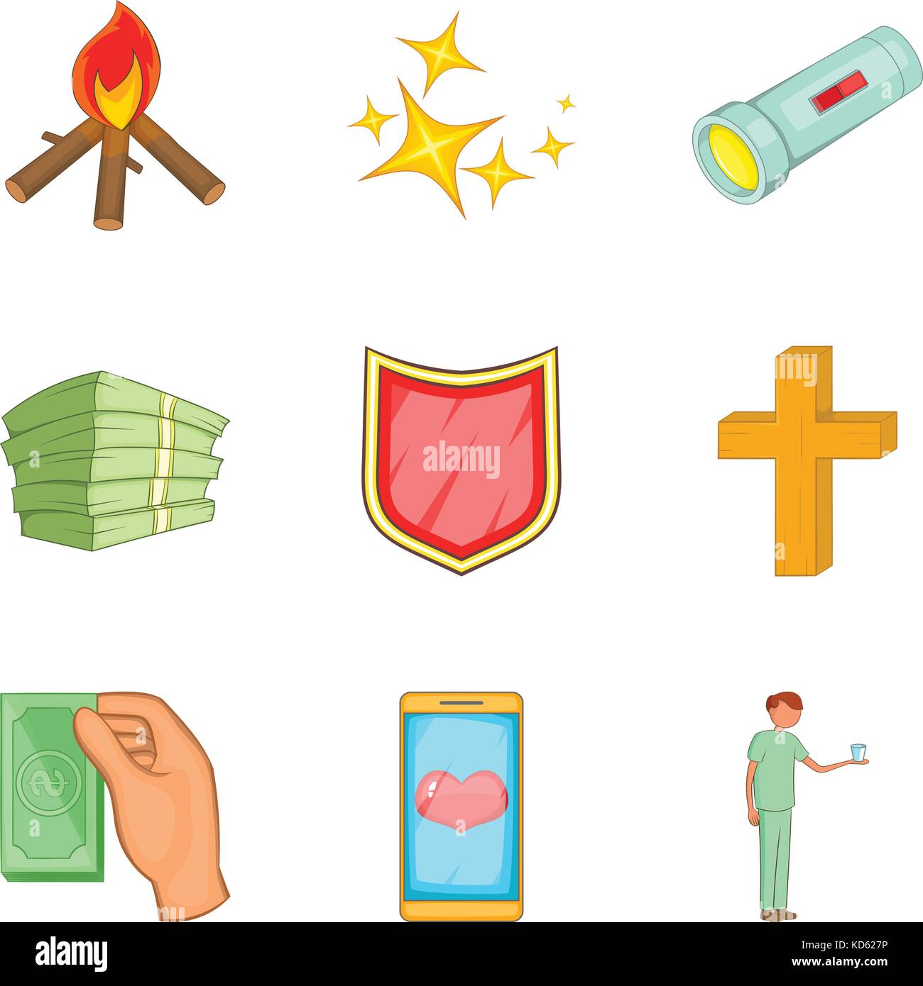 Alms-deed icons set, cartoon style Stock Vector Image & Art - Alamy