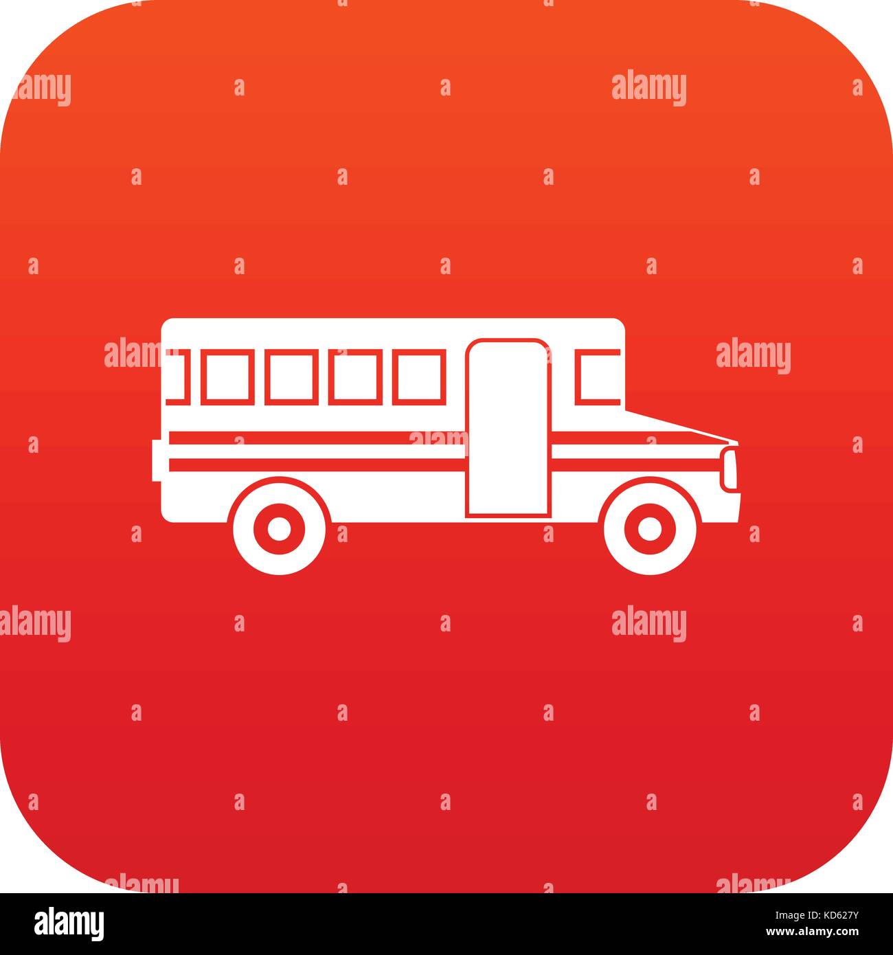 School bus icon digital red Stock Vector Image & Art - Alamy