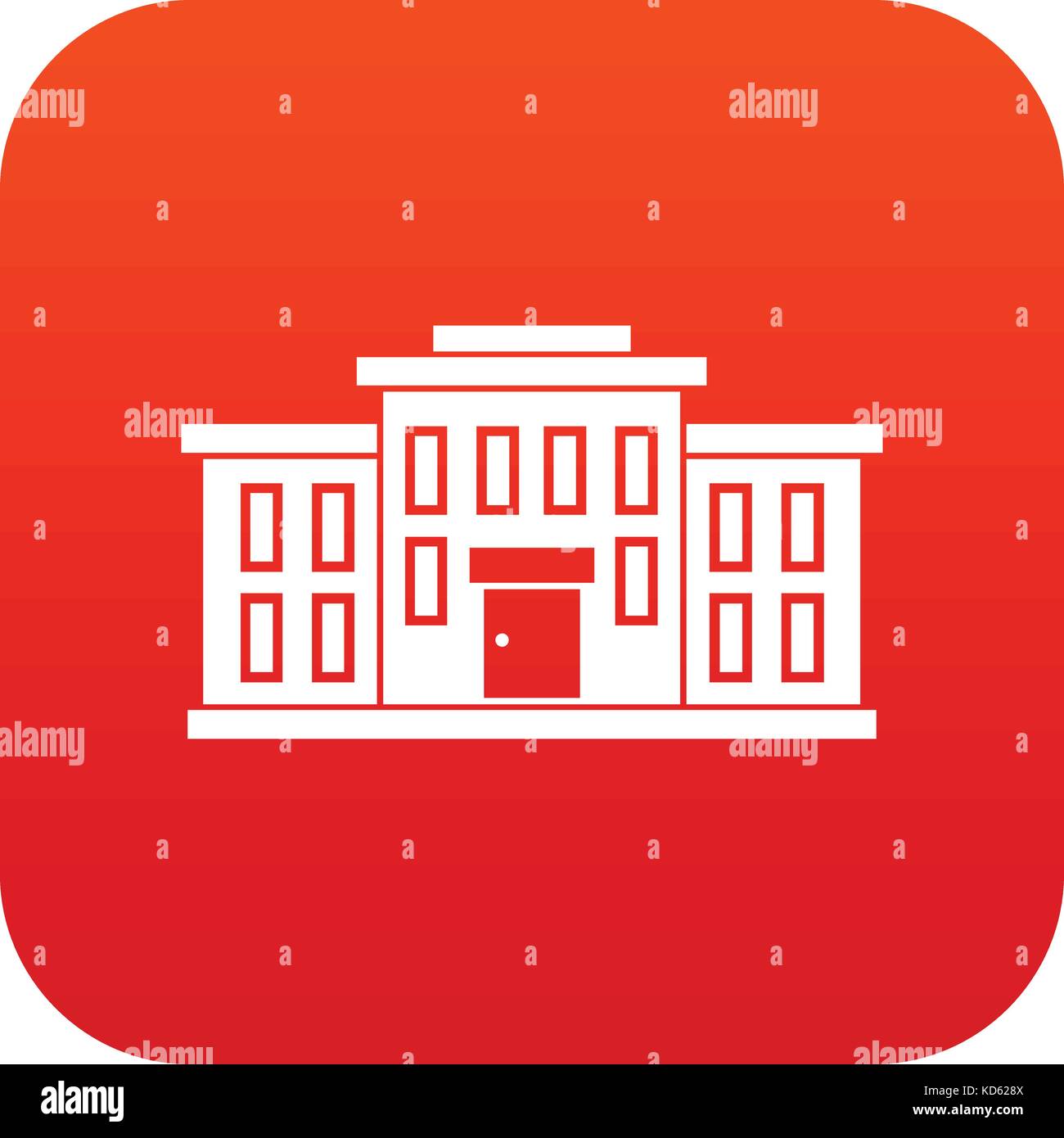 School building icon digital red Stock Vector Image & Art - Alamy