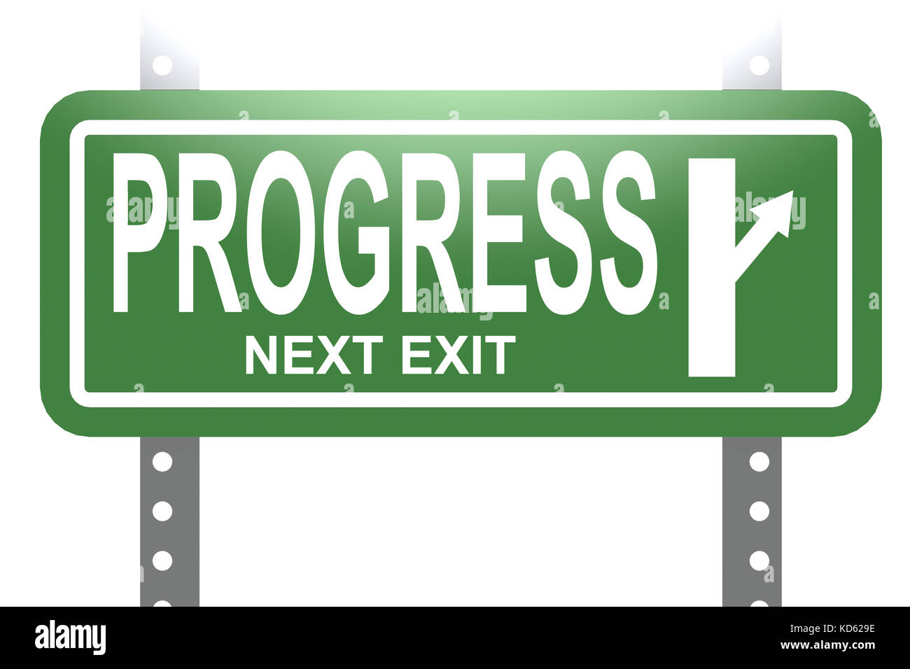 Progress green sign board isolated image with hi-res rendered artwork ...