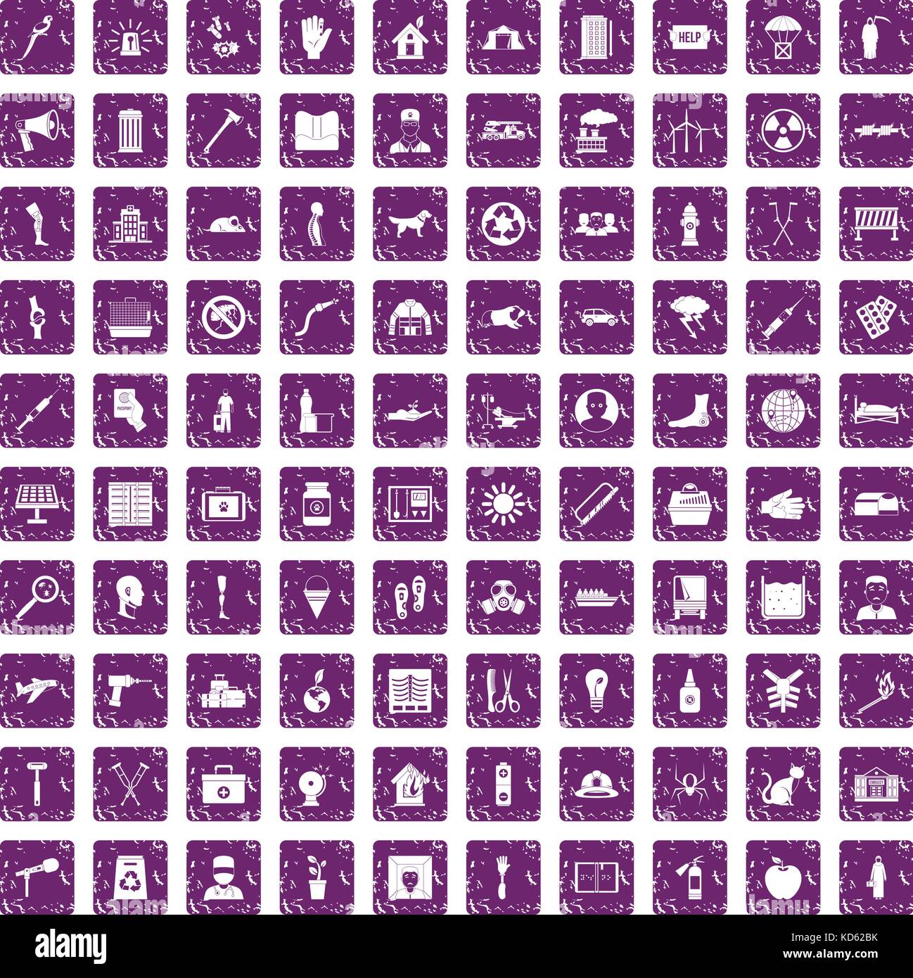 100 help icons set grunge purple Stock Vector Image & Art - Alamy