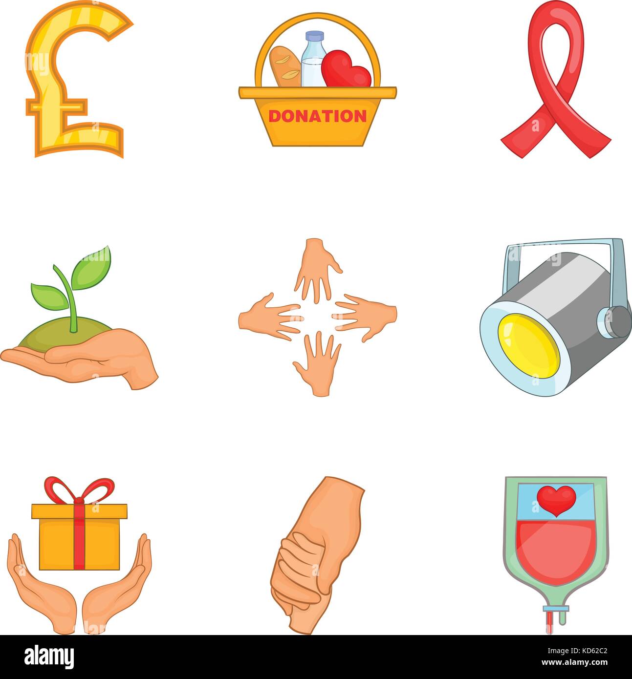 Charity icons set, cartoon style Stock Vector Image & Art - Alamy