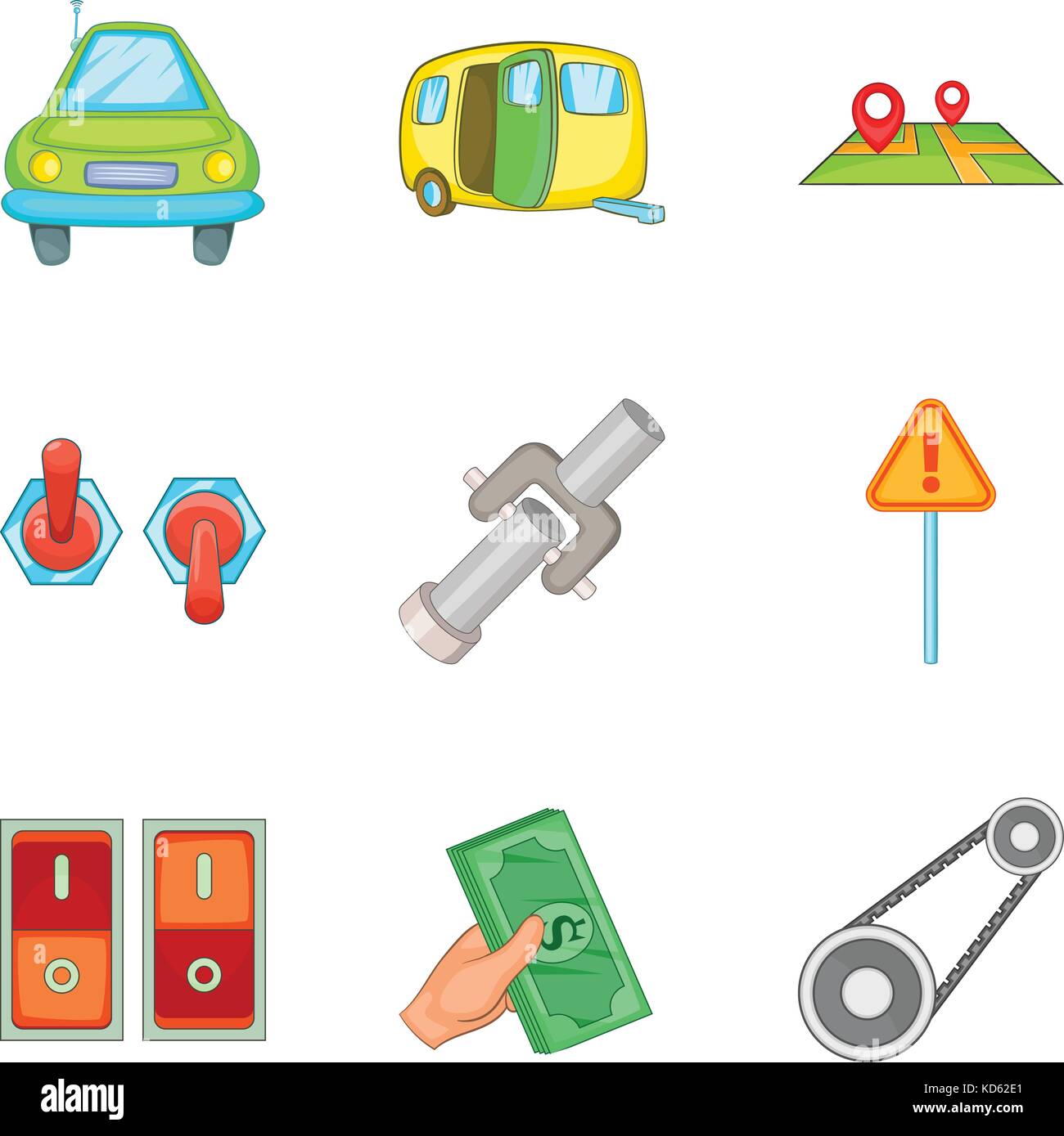 Engine check icons set, cartoon style Stock Vector Image & Art - Alamy