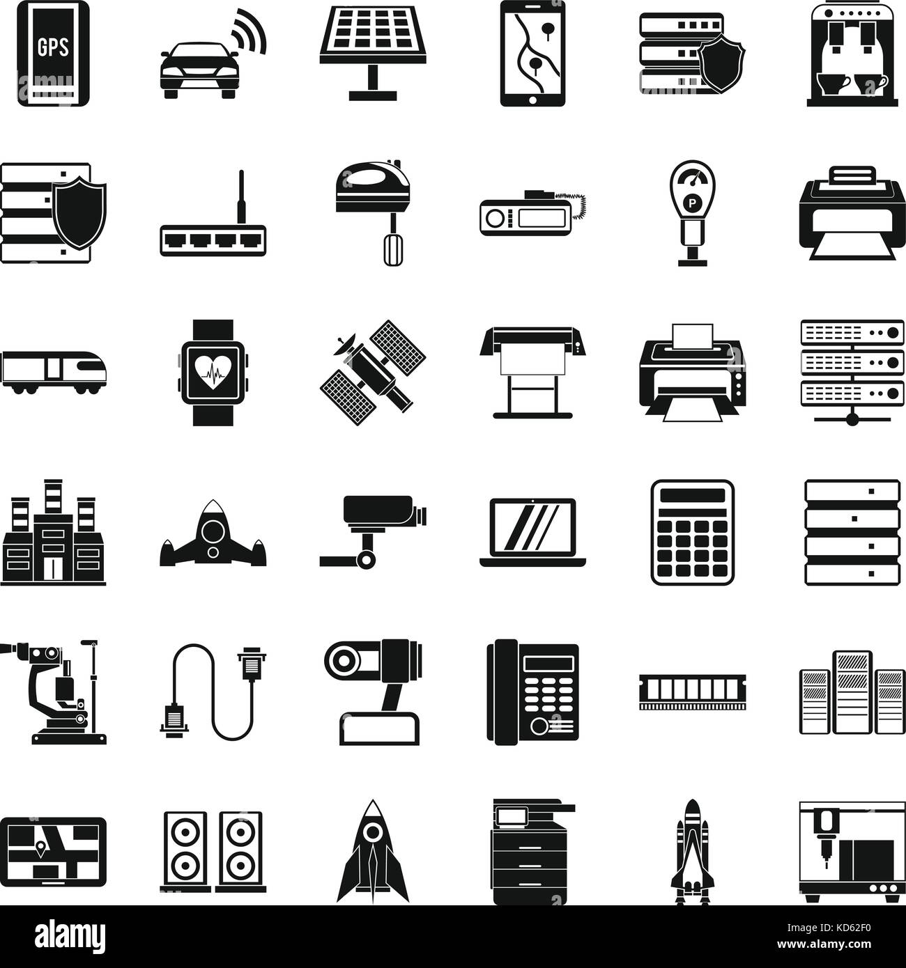 Hardware icons set, simple style Stock Vector Image & Art - Alamy