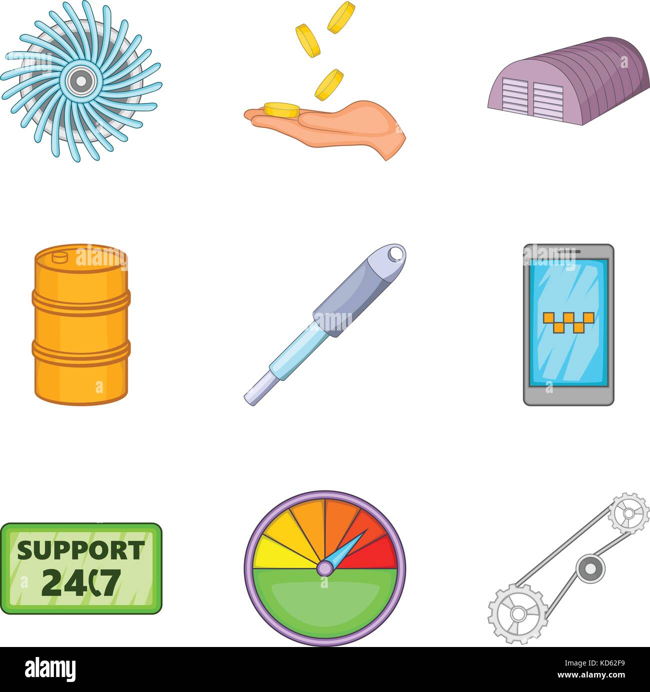 Car maintenance icons set, cartoon style Stock Vector Image & Art - Alamy