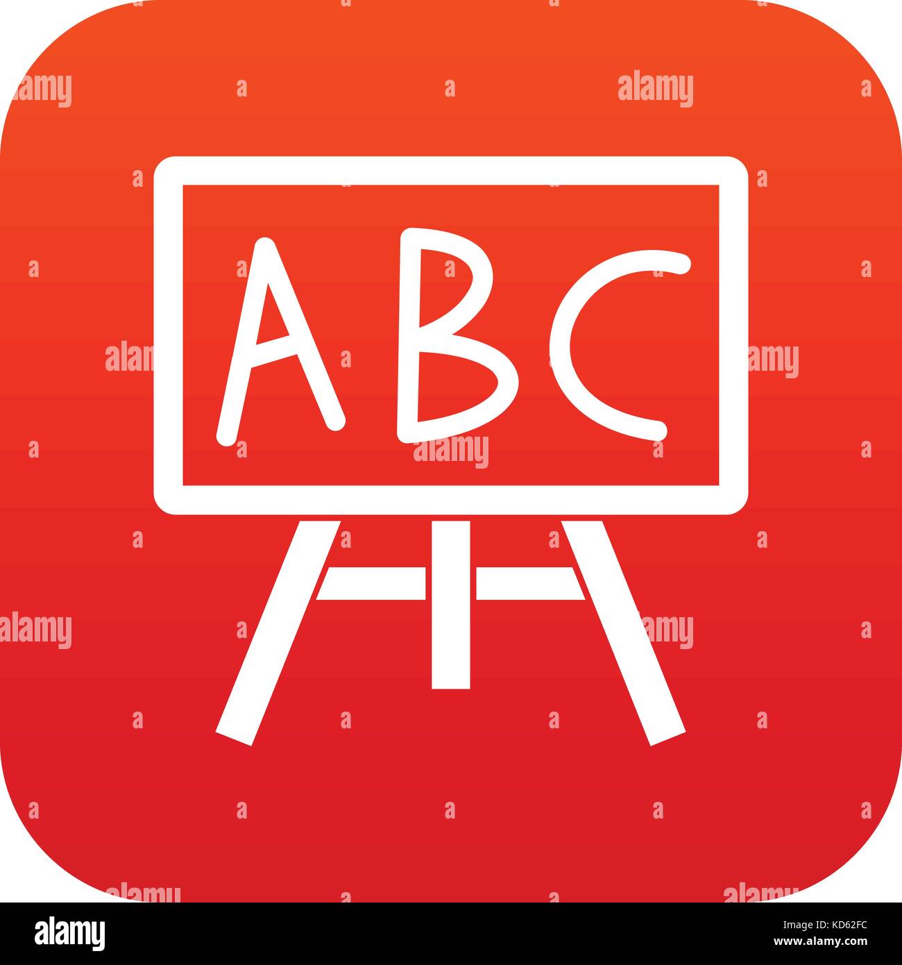 Chalkboard with the leters ABC icon digital red Stock Vector Image ...