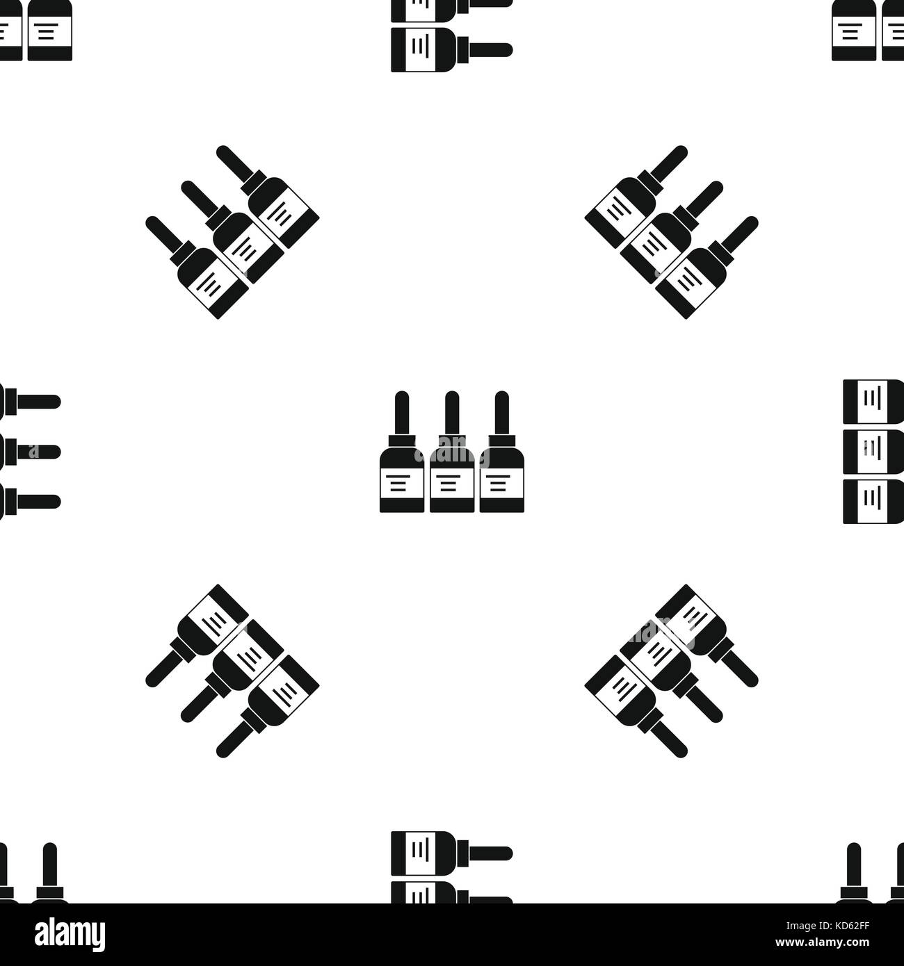 Three tattoo ink bottles pattern seamless black Stock Vector Image ...