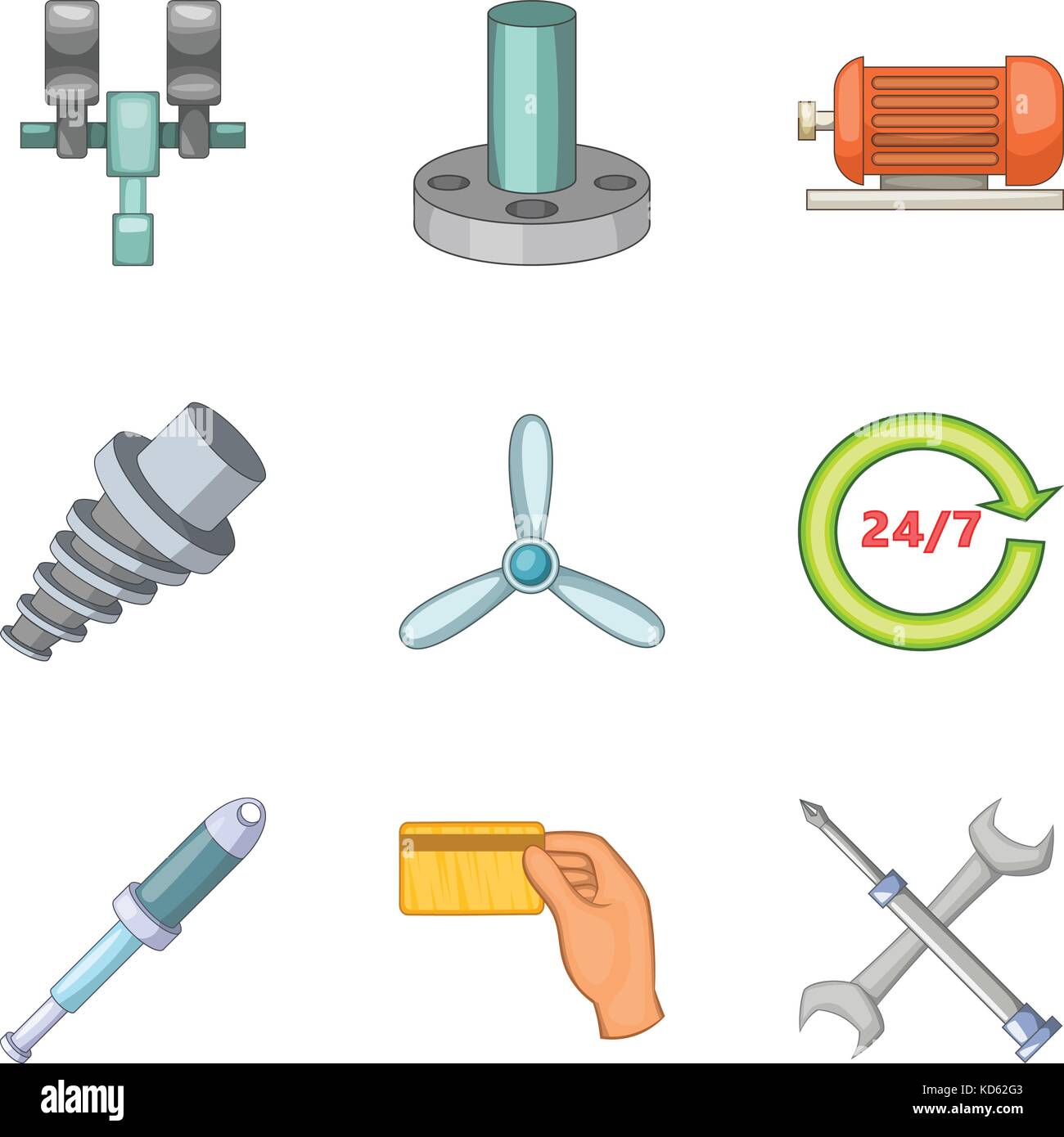 Spares icons set, cartoon style Stock Vector Image & Art - Alamy