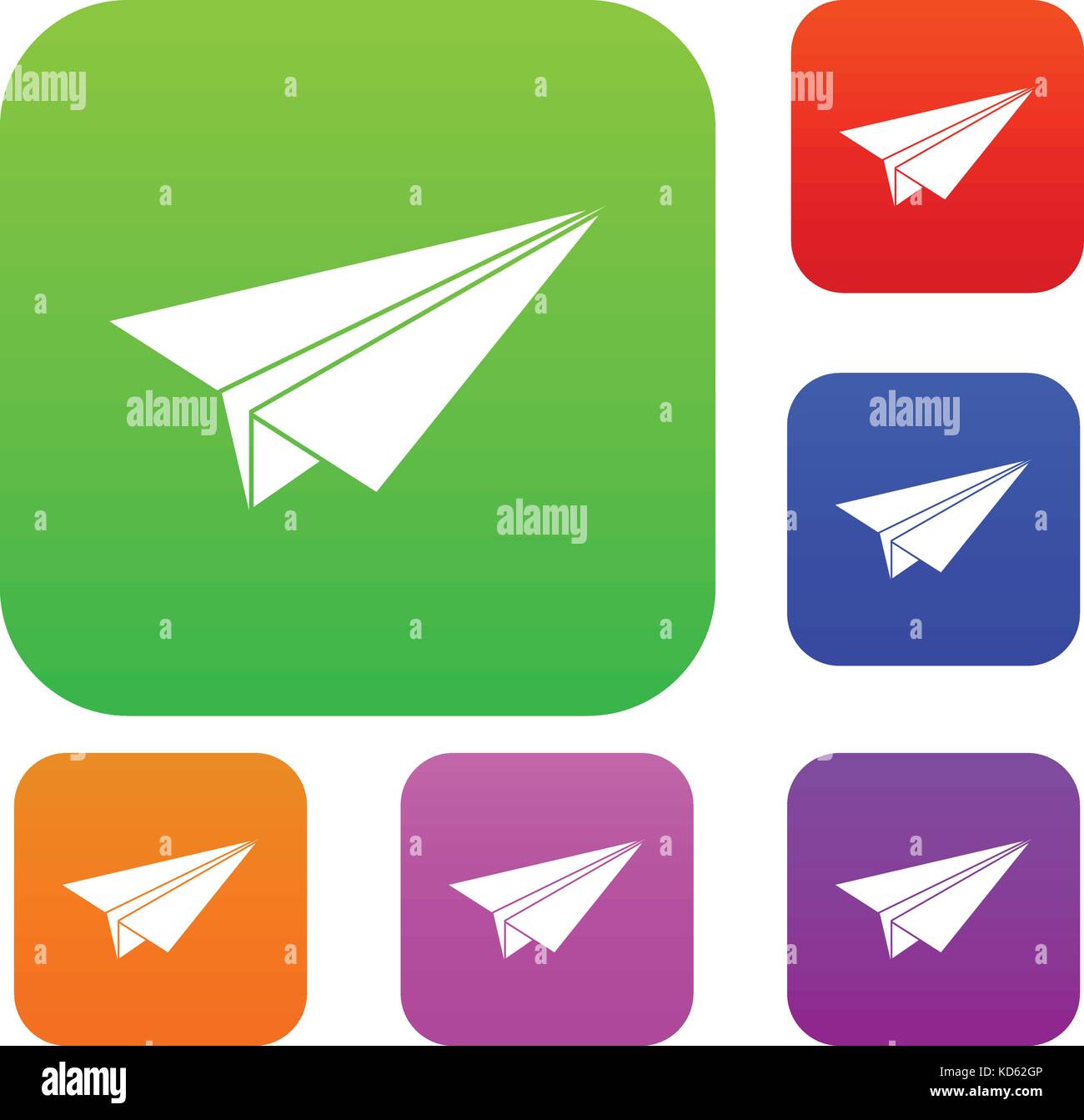 Paper airplane set color collection Stock Vector Image & Art - Alamy