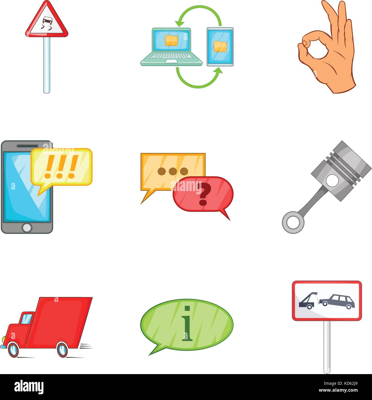 Commercial vehicle icons set, cartoon style Stock Vector Image & Art ...