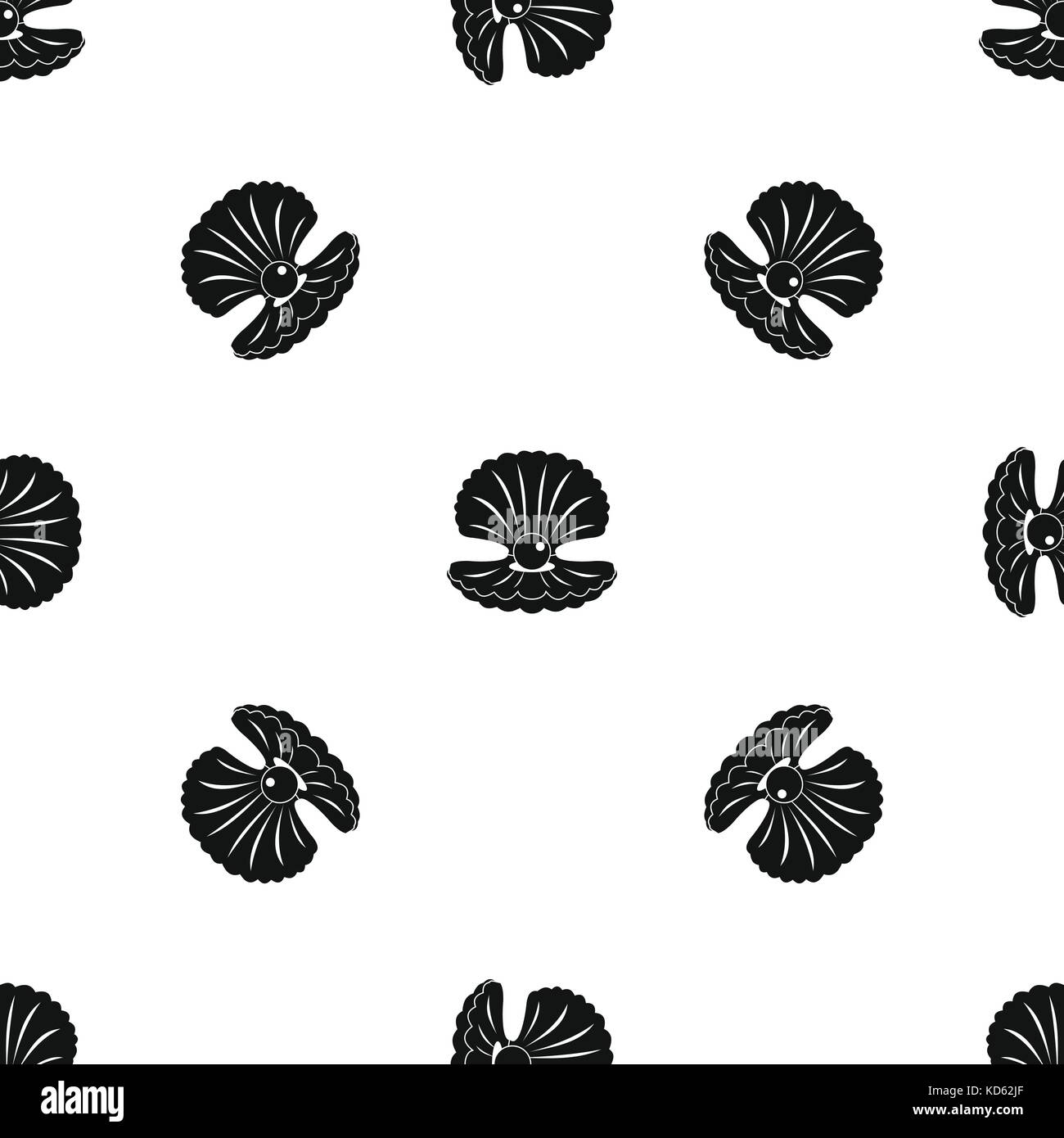 Pearl in a shell pattern seamless black Stock Vector Image & Art - Alamy