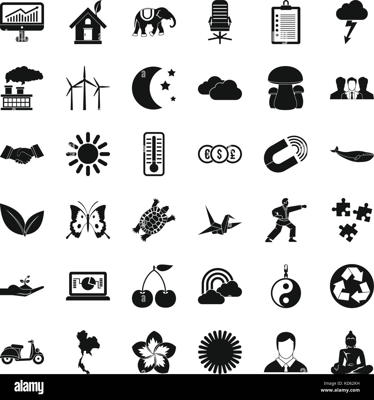 Windmill icons set, simple style Stock Vector Image & Art - Alamy