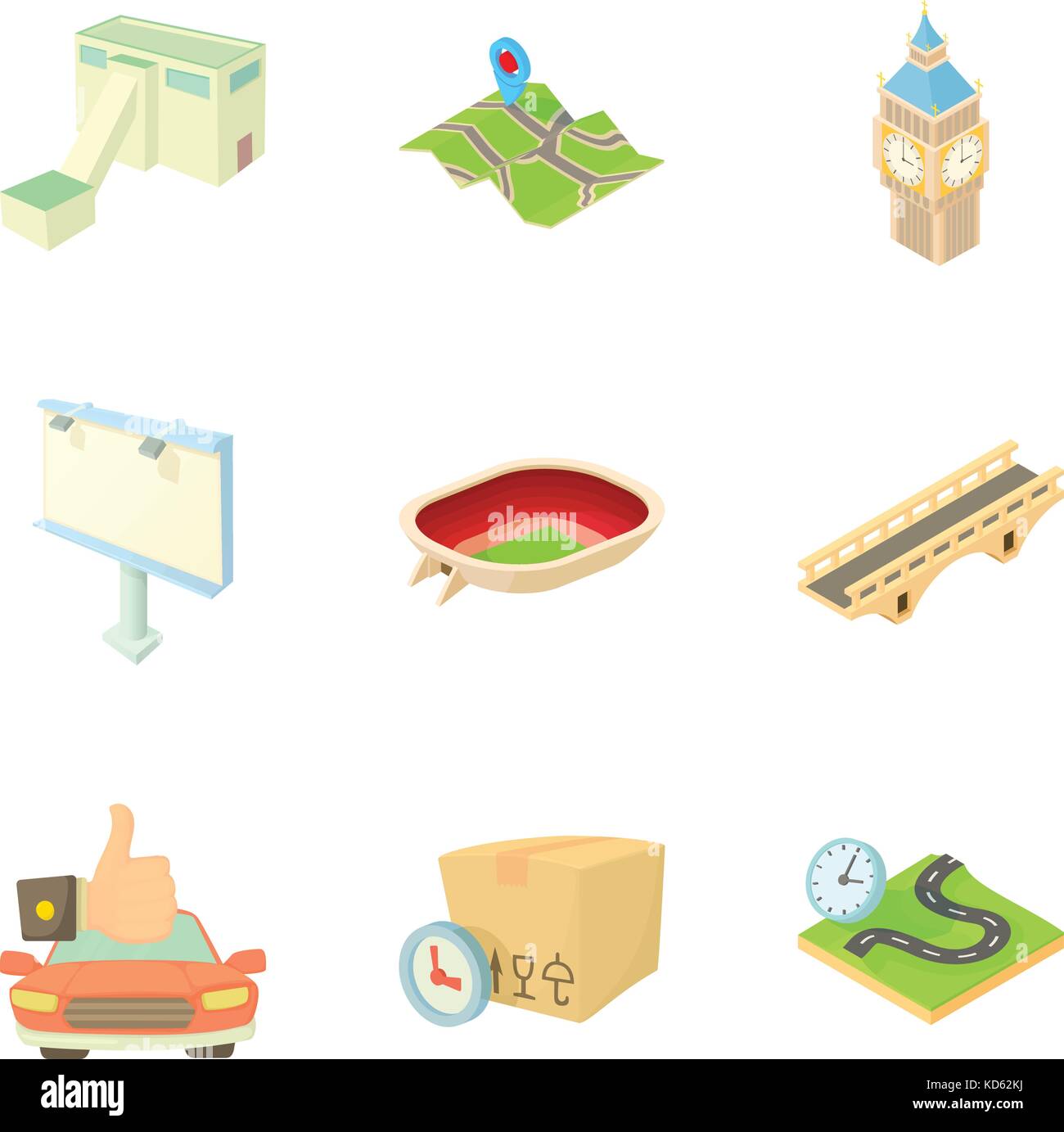 Infrastructure operations icons set, cartoon style Stock Vector Image ...