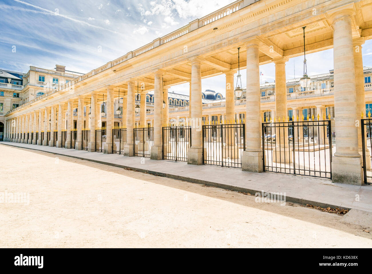 The covered walkways at the Palais Royal in Paris, France Stock Photo ...