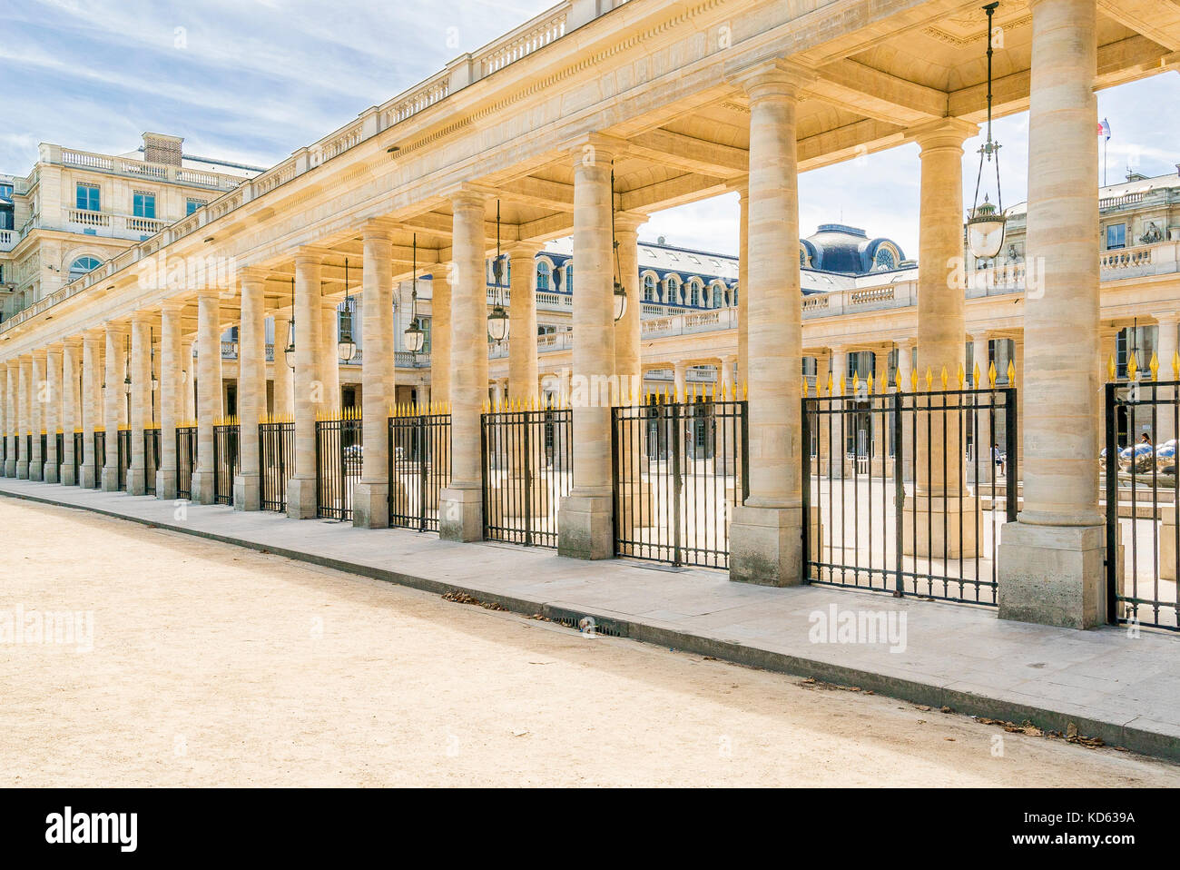 The covered walkways at the Palais Royal in Paris, France Stock Photo ...