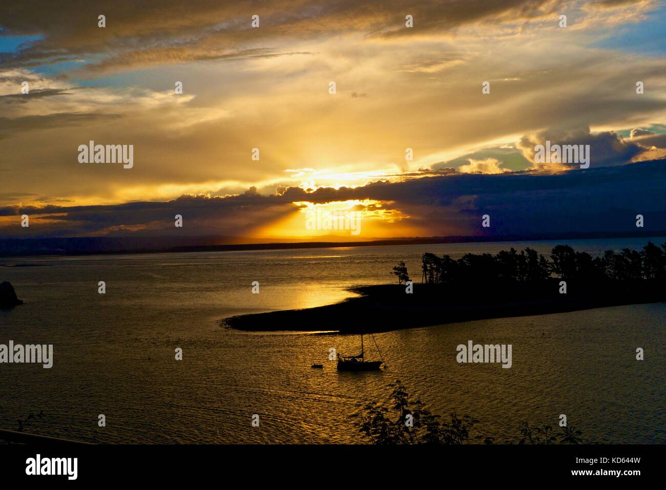 Sunset at Nelson NZ Stock Photo - Alamy