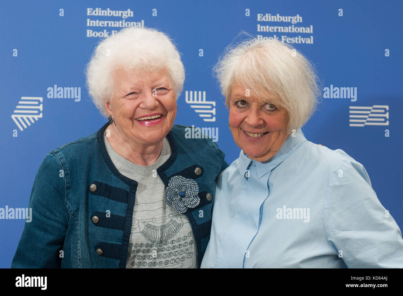 Ruth Wishart and Liz Lochhead attend a photocall during the Edinburgh ...