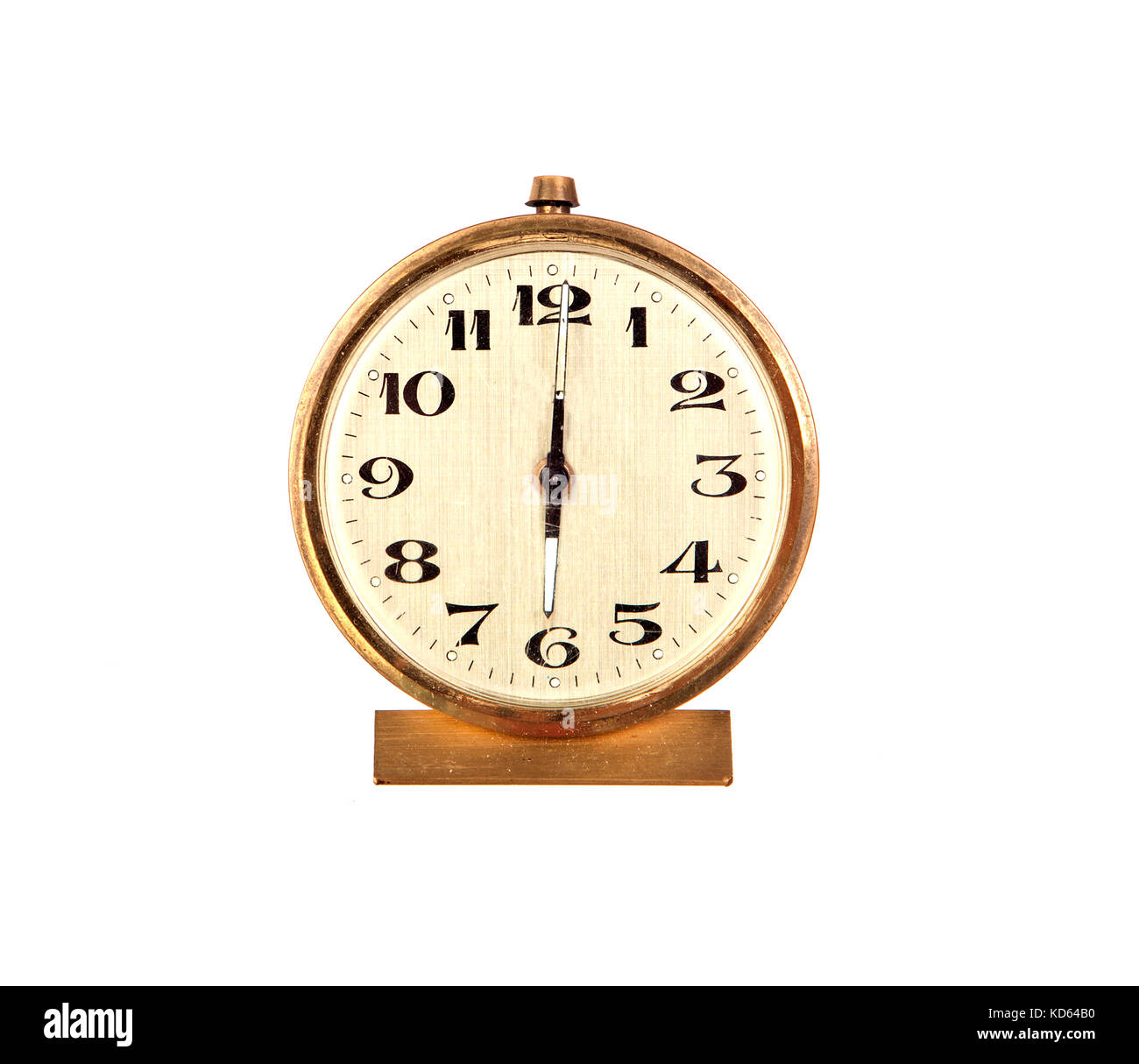 Vintage and old clock isolated on a white background Stock Photo - Alamy