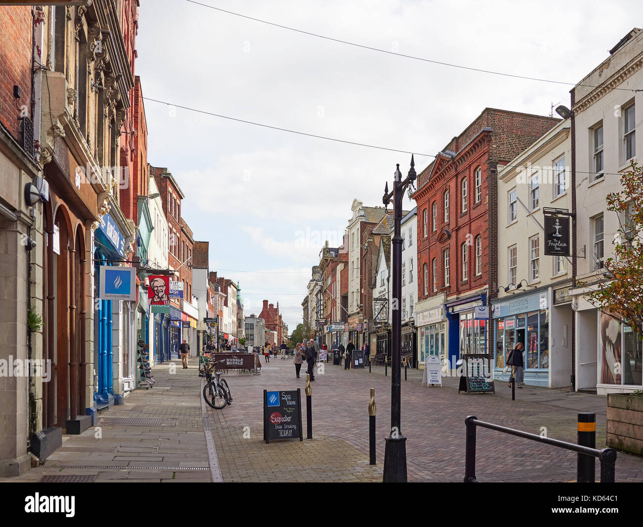 The City of Gloucester and pedestrianised Westgate street Stock Photo ...