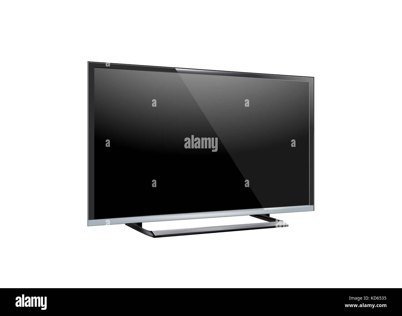 Black LED tv television screen blank on white background Stock Vector ...