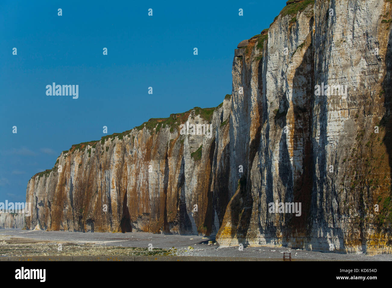 Saint-Valery-en-Caux (north of France): cliff along the Norman coast ...