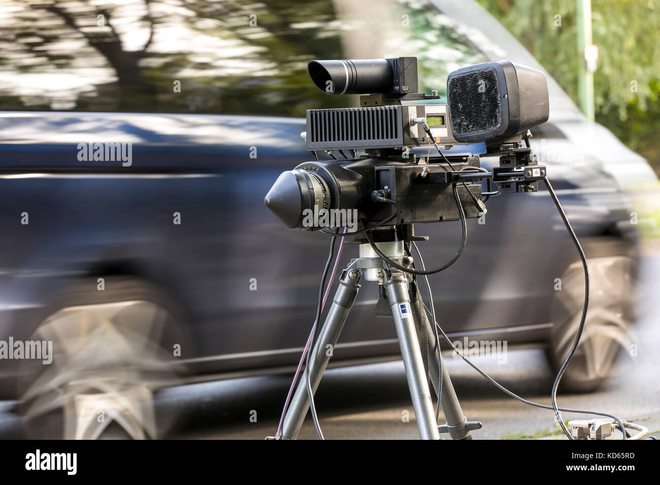 Speed control by German police in Essen, Germany, speed camera, radar ...