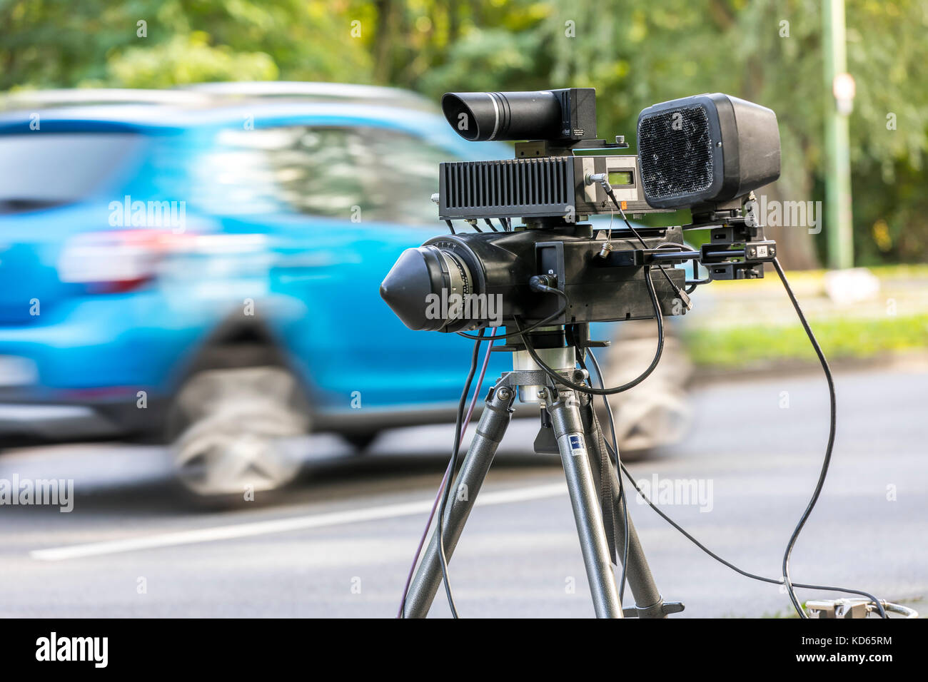 Speed control by German police in Essen, Germany, speed camera, radar ...
