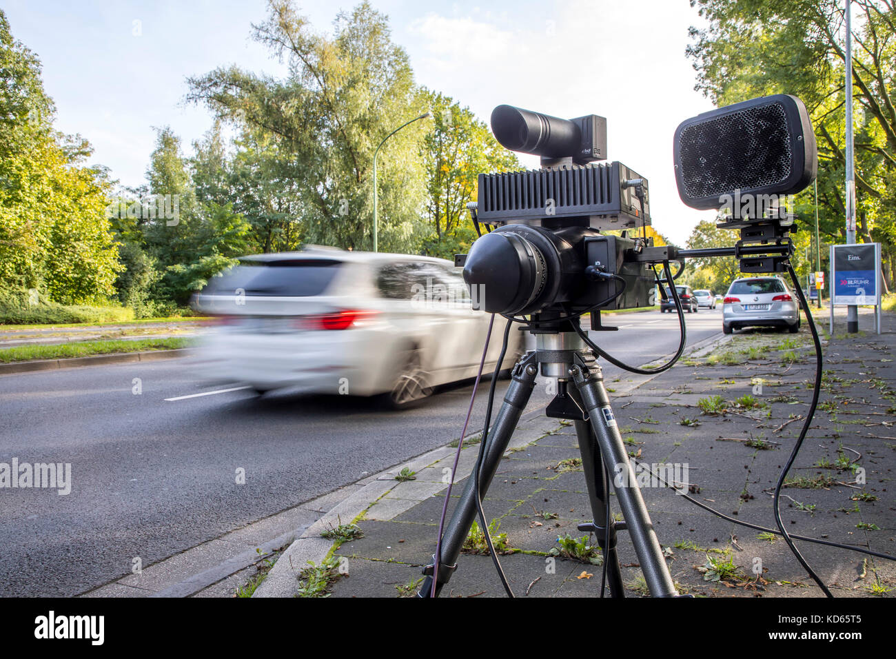 Speed control by German police in Essen, Germany, speed camera, radar ...