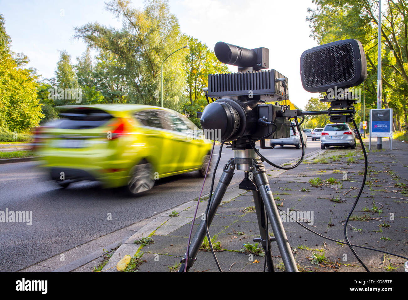 Speed control by German police in Essen, Germany, speed camera, radar ...