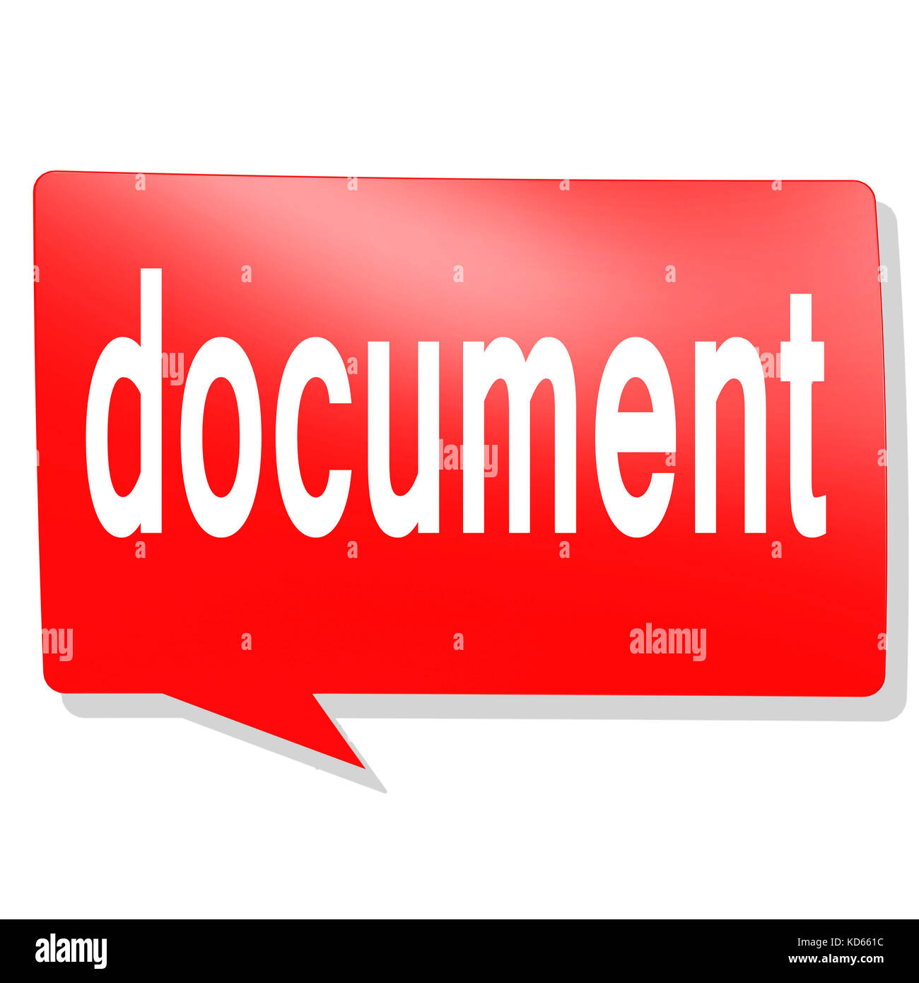 Document word on red speech bubble image with hi-res rendered artwork ...