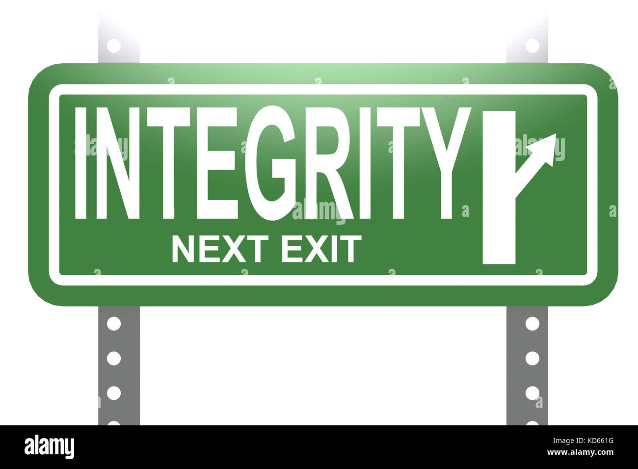 Integrity green sign board isolated image with hi-res rendered artwork ...