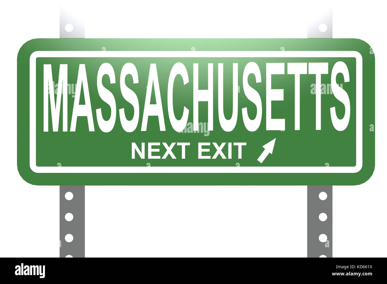 Massachusetts green sign board isolated image with hi-res rendered ...