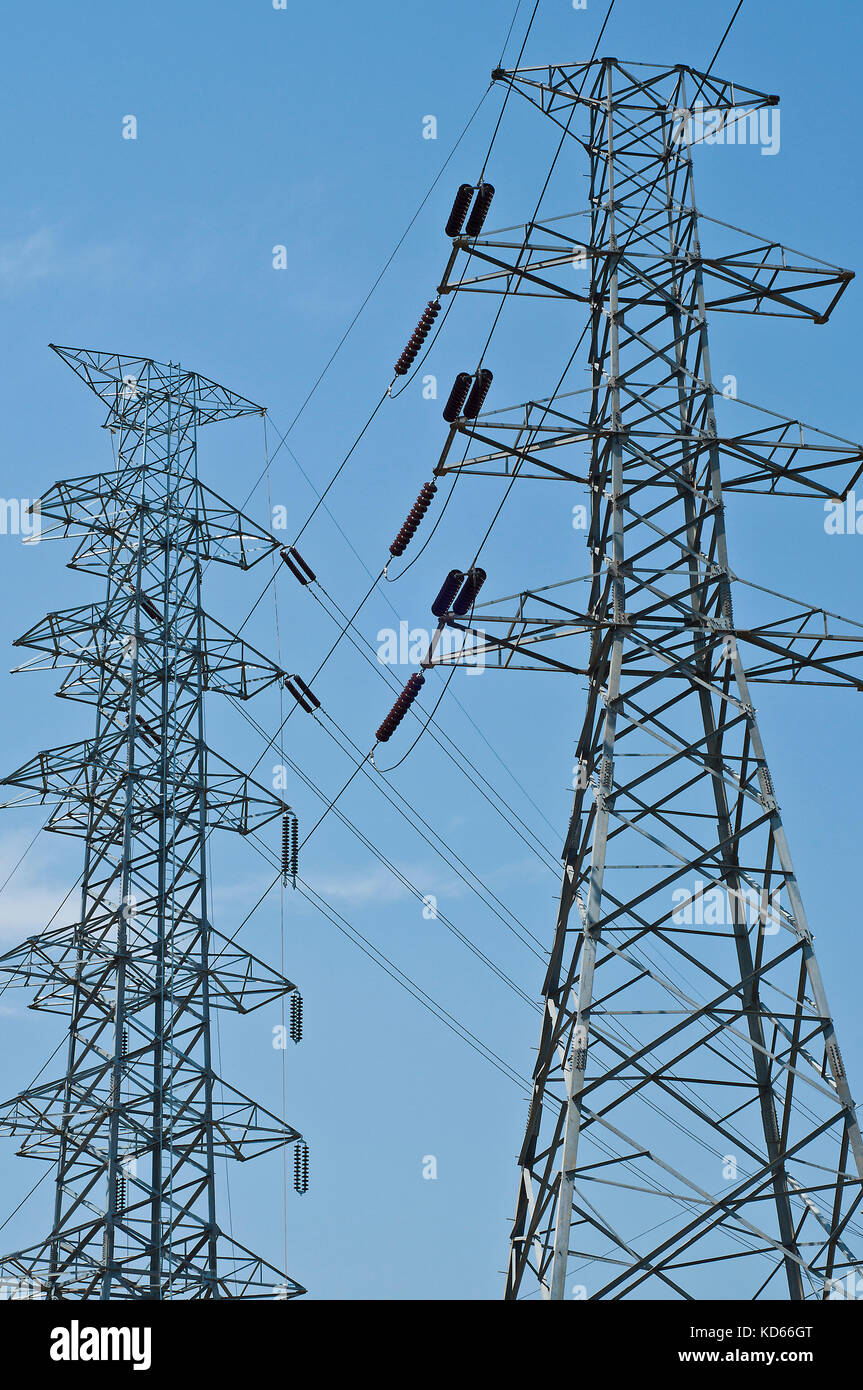 High voltage electrical power tower Stock Photo - Alamy