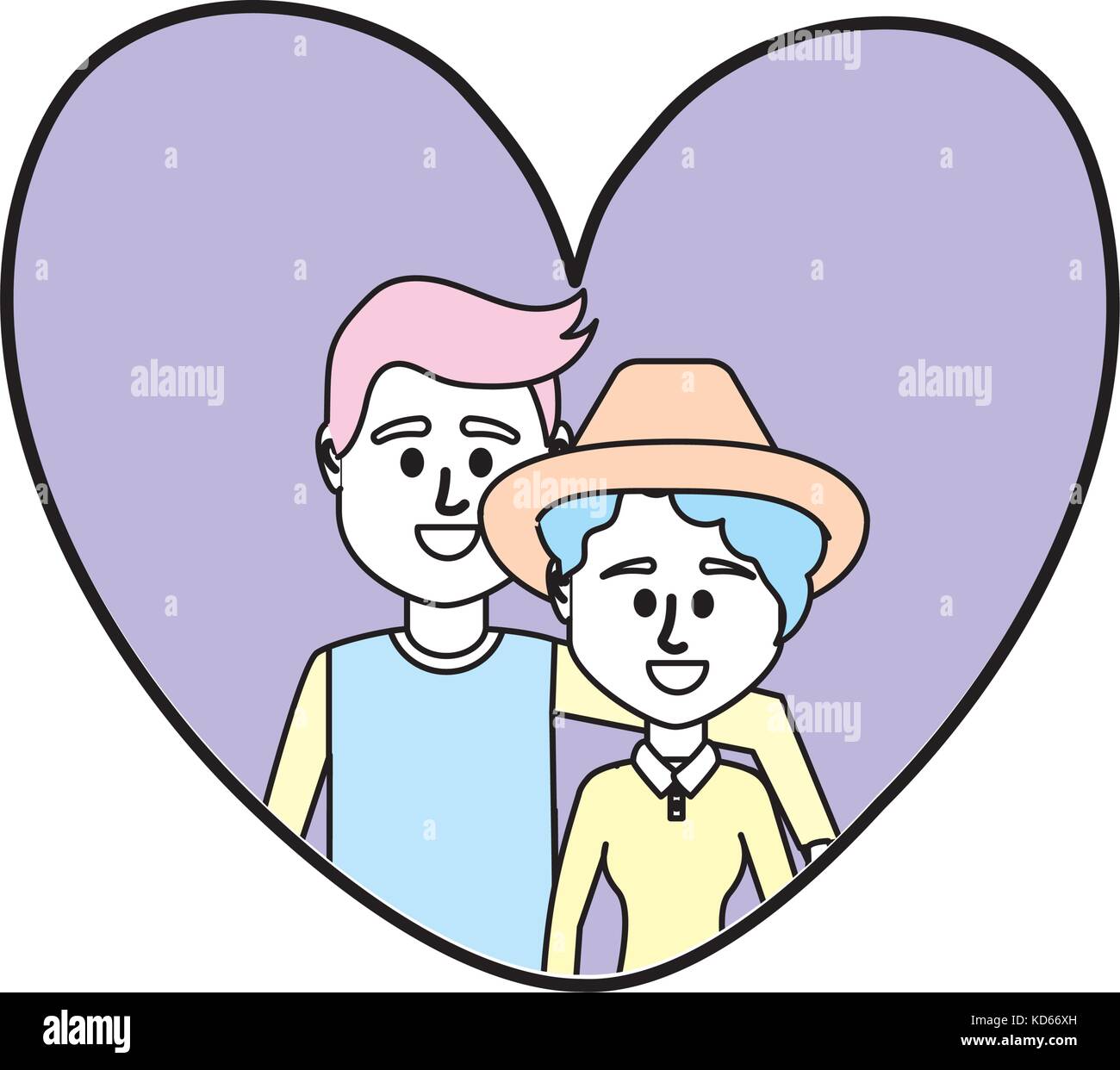couple together inside heart design Stock Vector Image & Art - Alamy