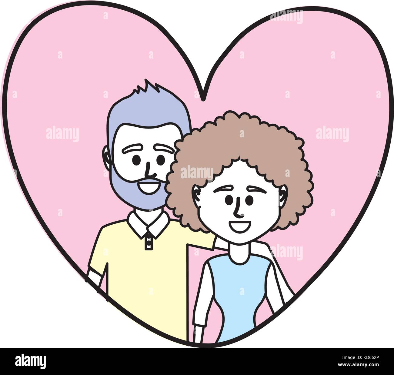 couple together inside heart design Stock Vector Image & Art - Alamy