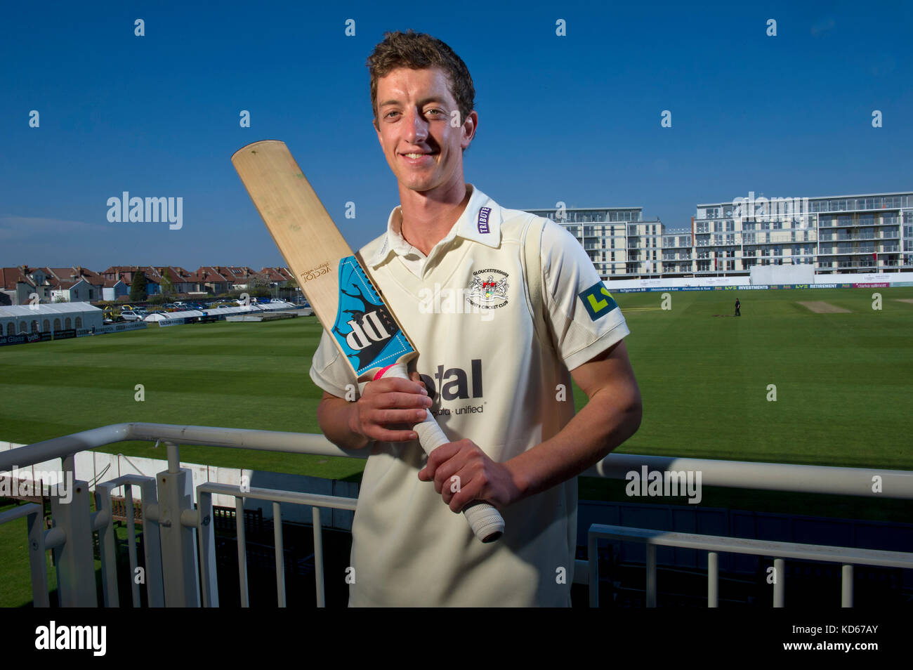 Cricketer Will Tavare at Gloucestershire Cricket Club, Bristol Stock ...