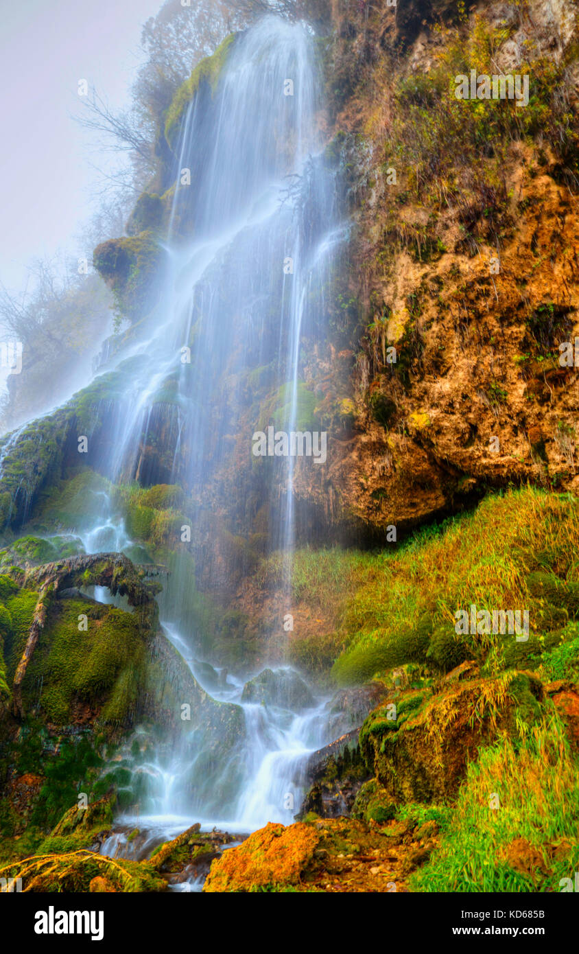 Beautiful landscape with mountain waterfall Stock Photo - Alamy