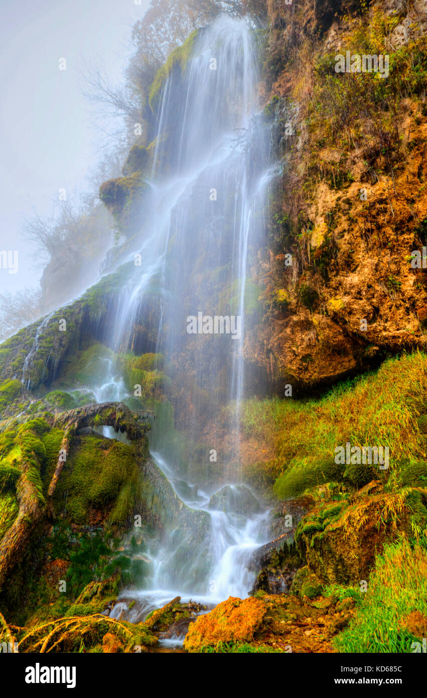 Beautiful landscape with mountain waterfall Stock Photo - Alamy