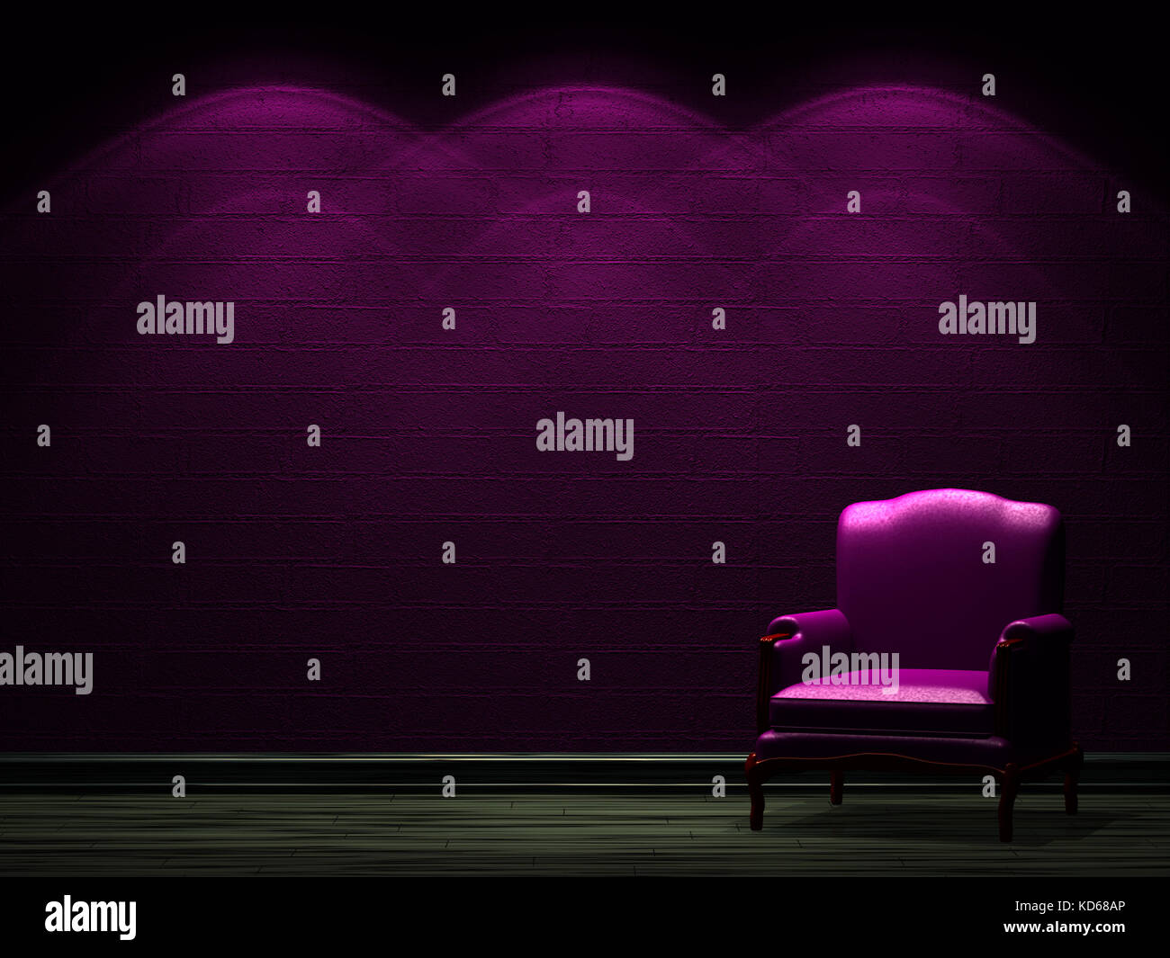 Alone chair in dark minimalist interior Stock Photo - Alamy