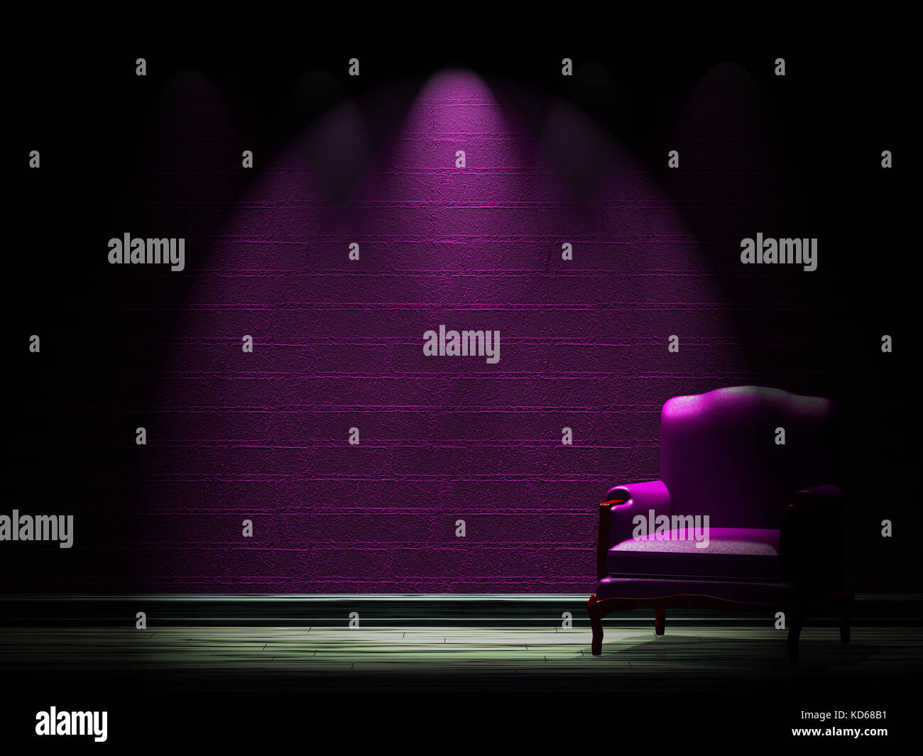 Alone chair in dark minimalist interior Stock Photo - Alamy