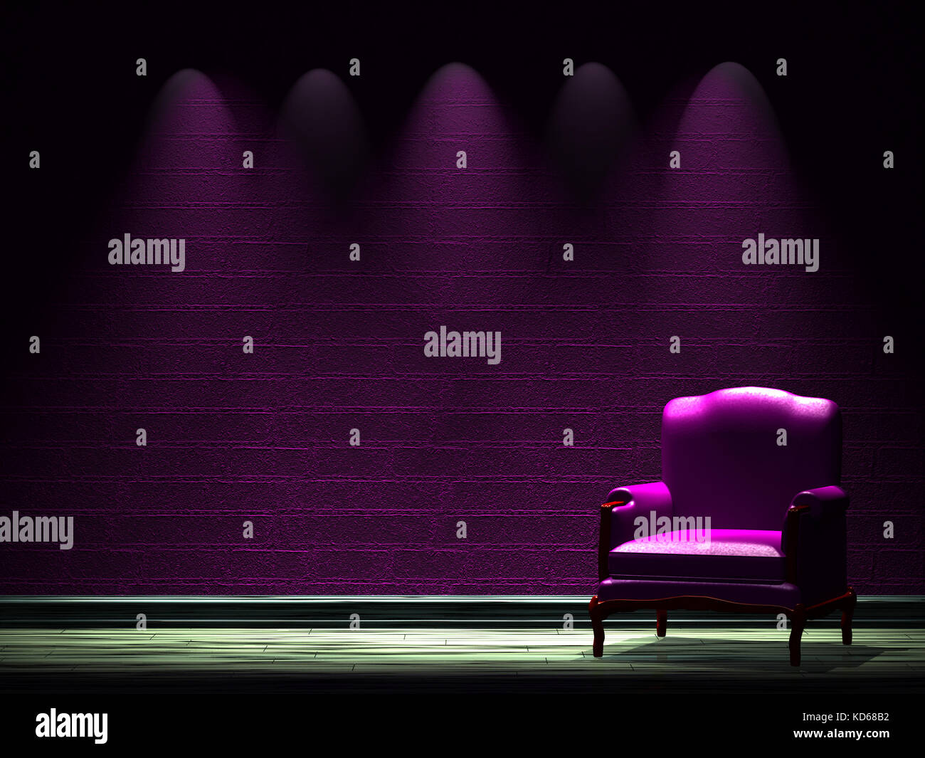 Alone chair in dark minimalist interior Stock Photo - Alamy