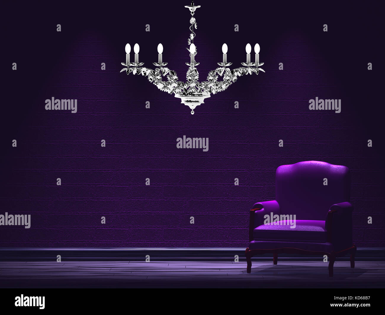 Alone chair in dark minimalist interior Stock Photo - Alamy