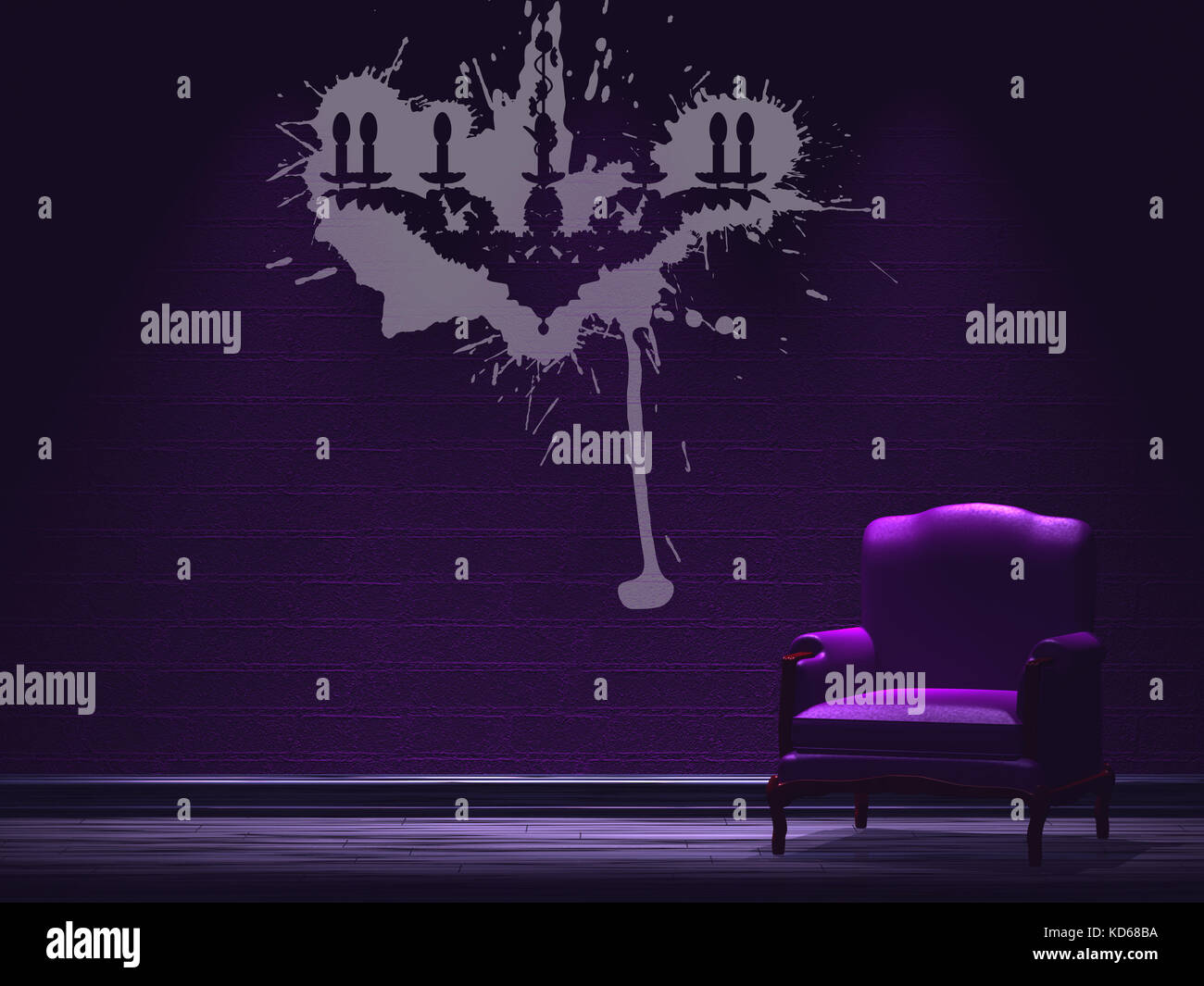 Alone chair in dark minimalist interior Stock Photo - Alamy