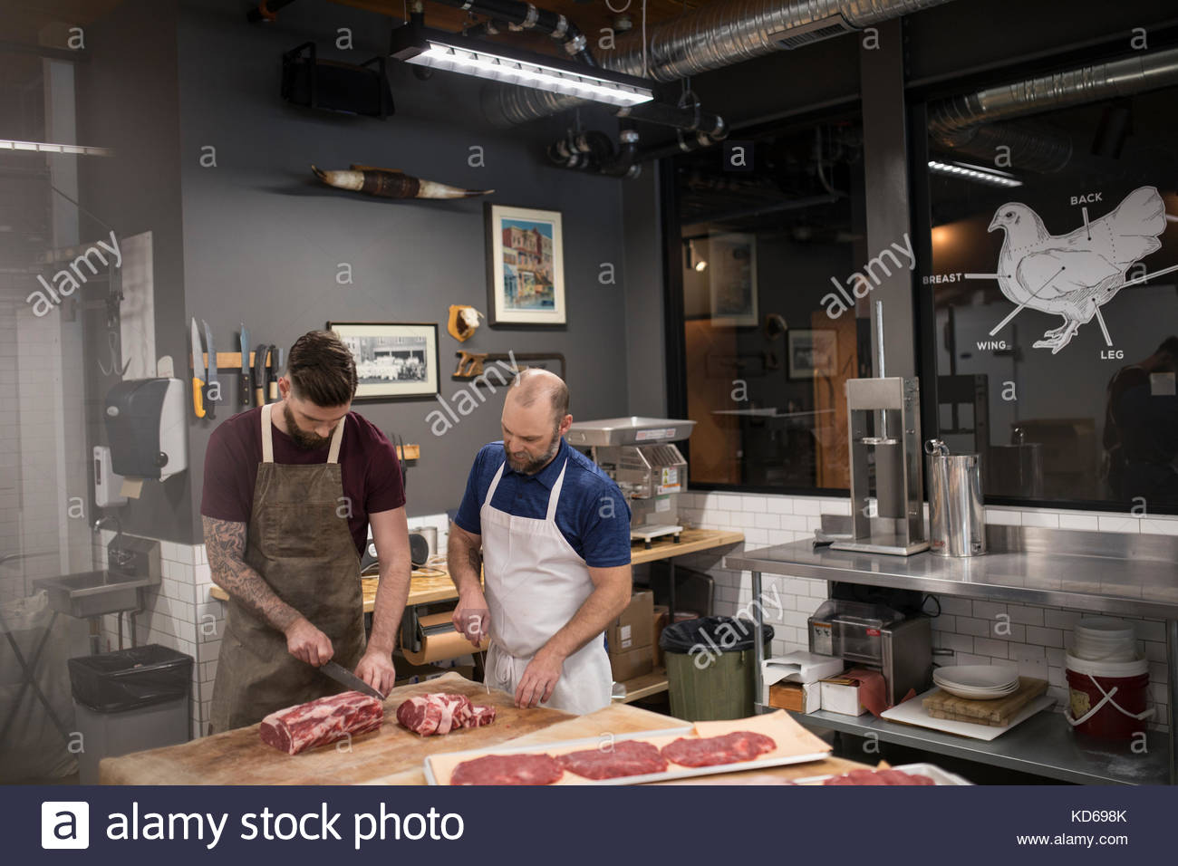Cutting raw meat hi-res stock photography and images - Alamy